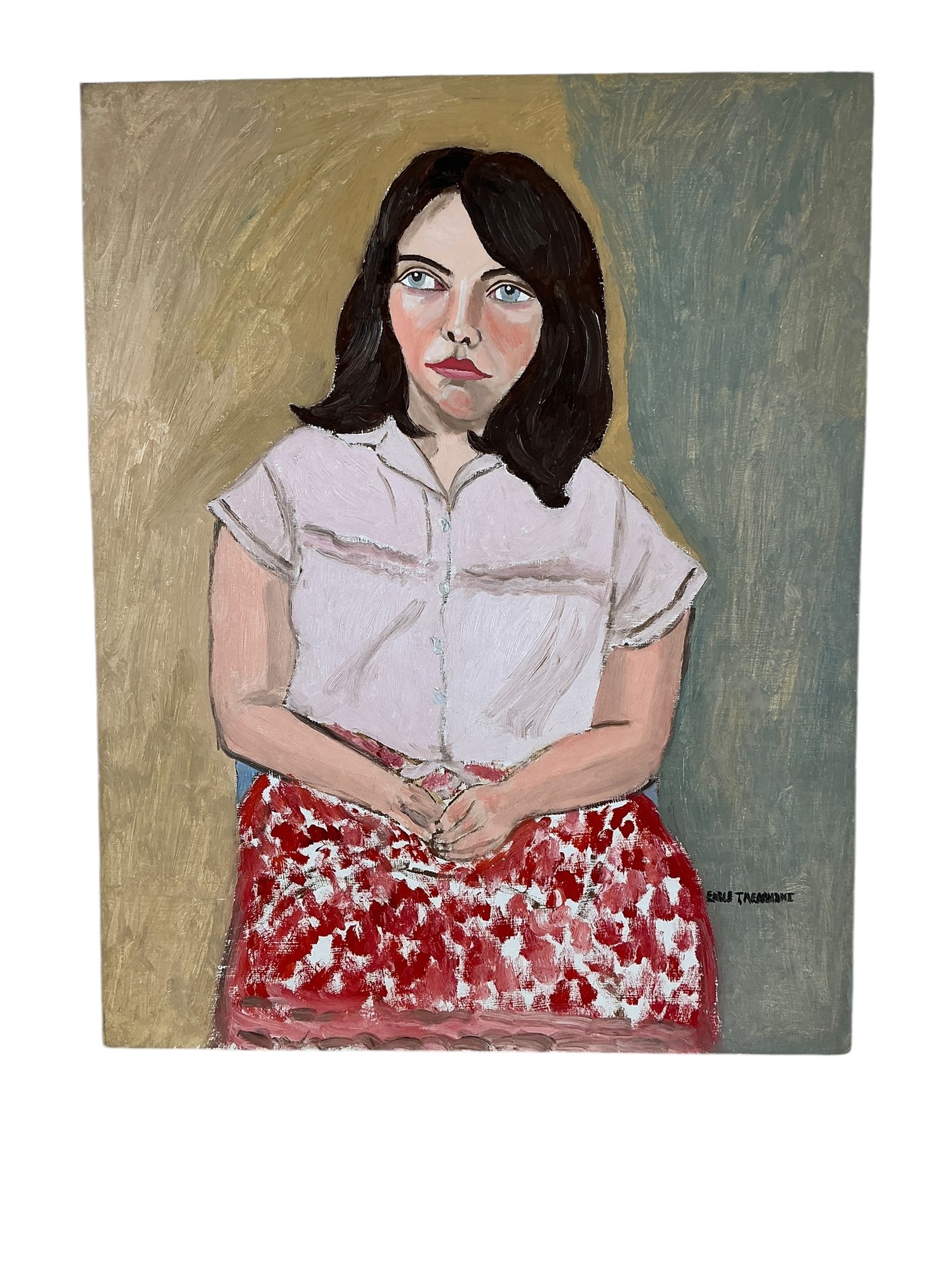 Earle T. Merchant (1903 - 1997) Oil On Board Portrait Of Erin OConner ...