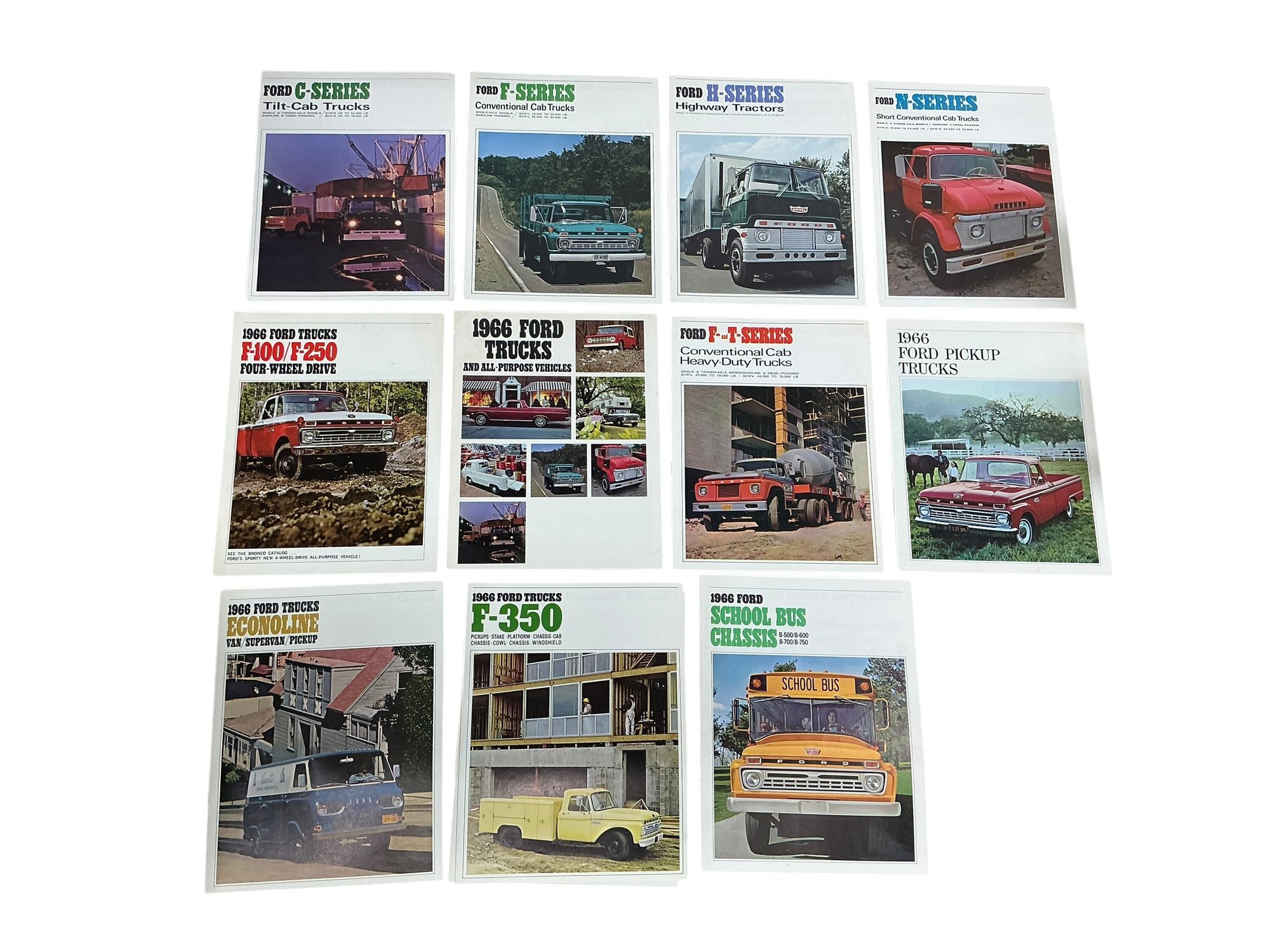 Vintage 1960s Ford Truck Brochures C F H N T Series Econoline Super Van ...