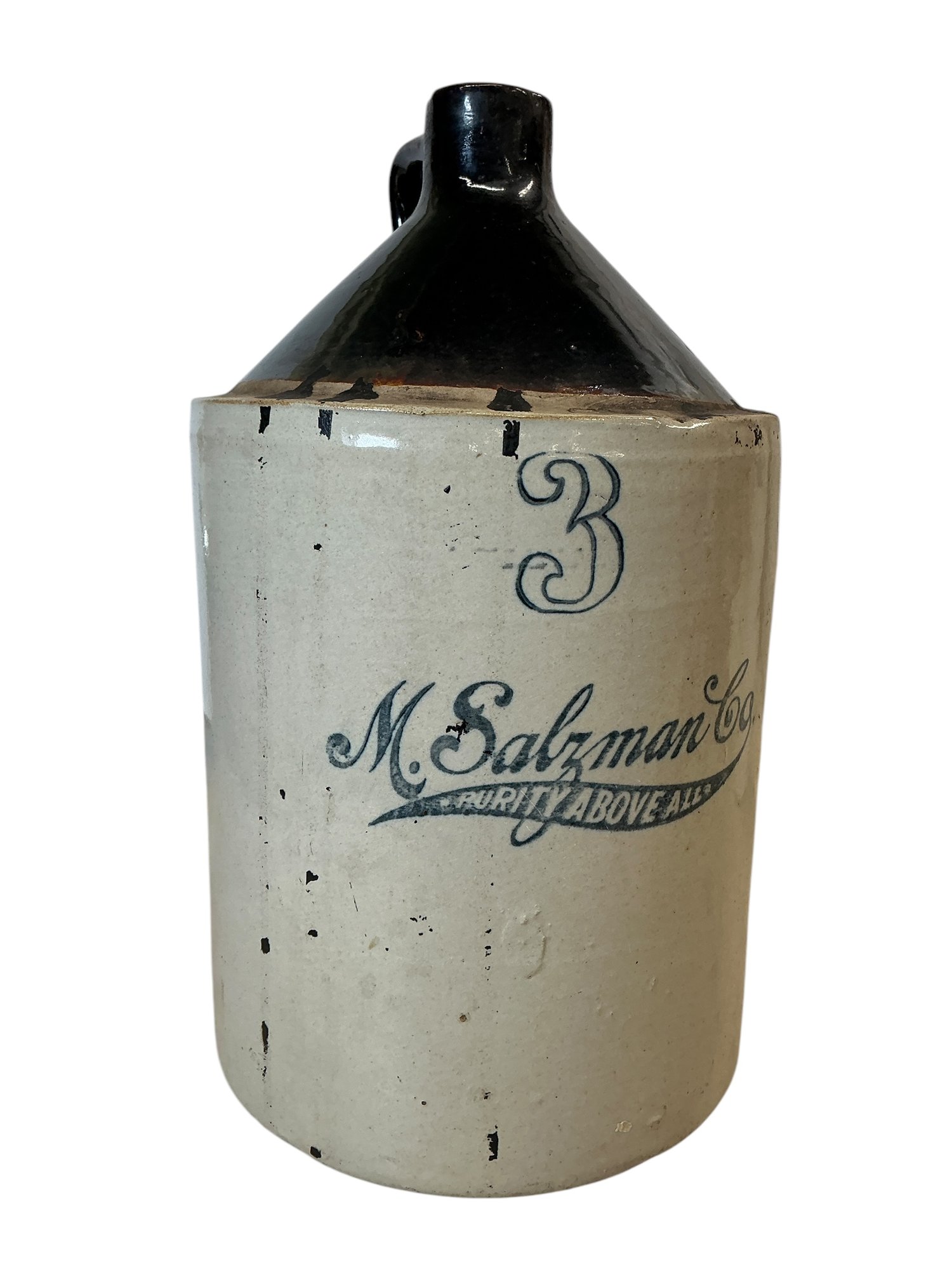 Huge Vintage M Salzman Co Number 3 Stoneware Jug Purity Above All ...