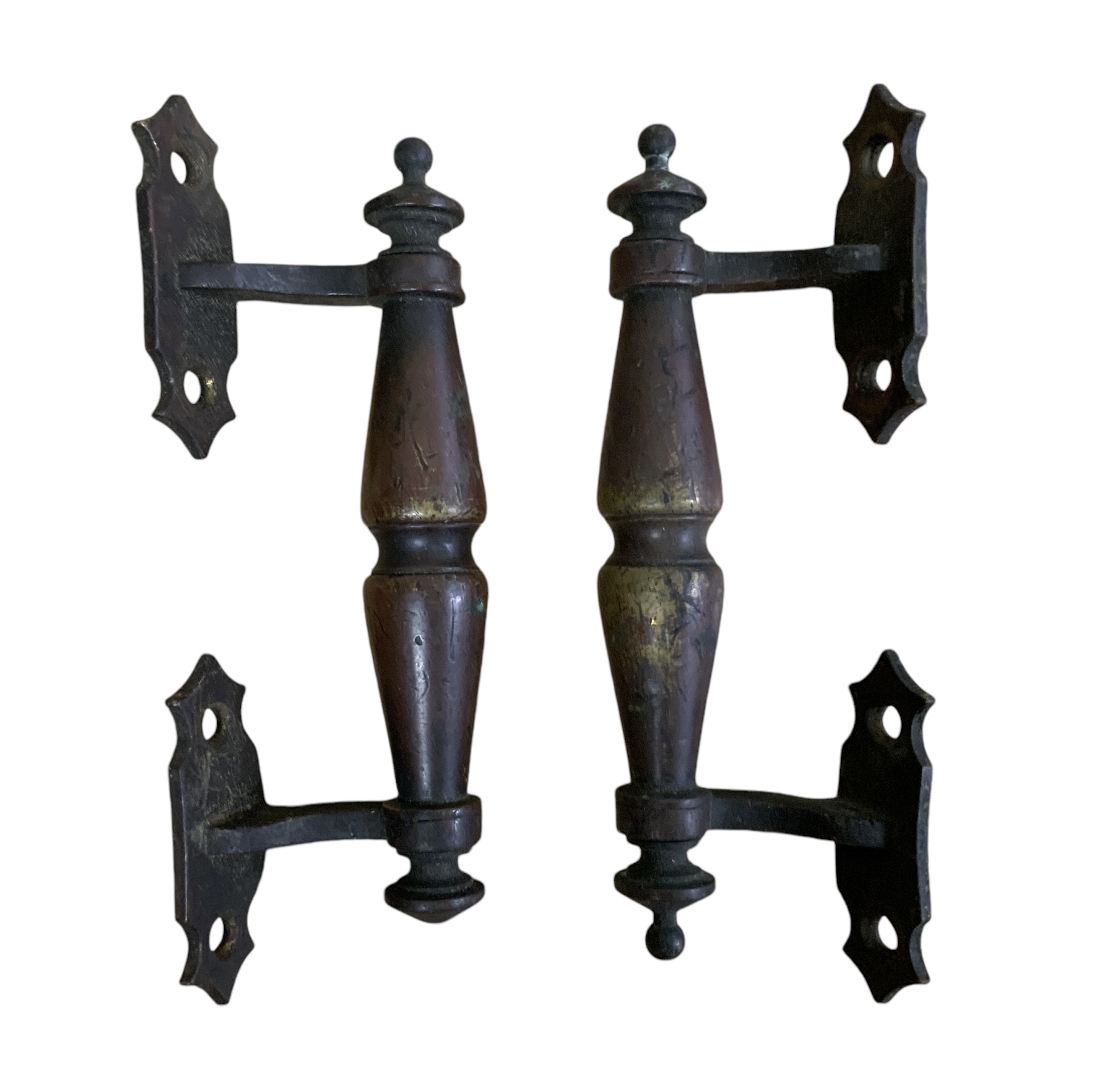 Pair Of Antique Victorian Fancy Brass Door Handles #11688 ...