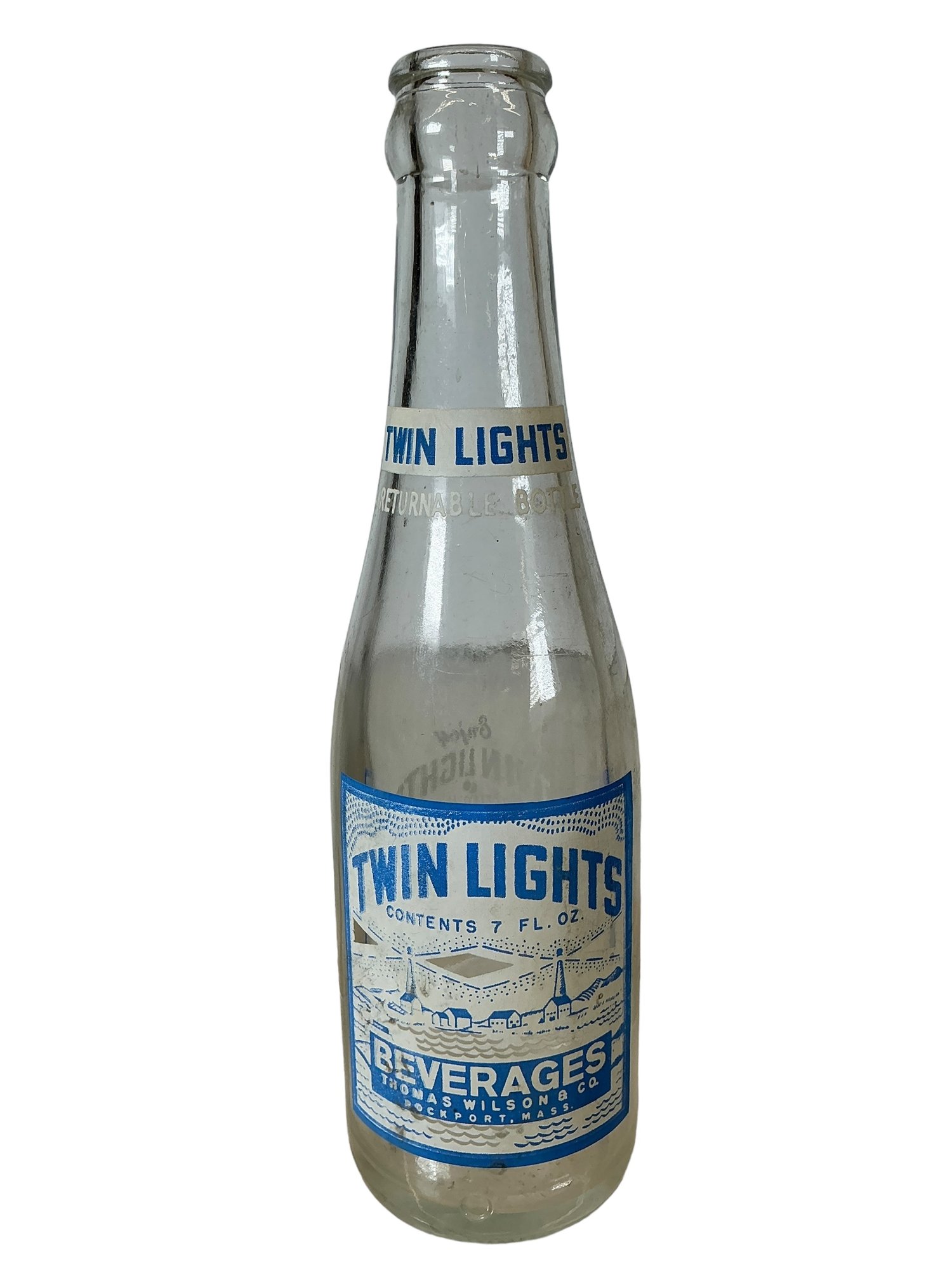 Vintage Twin Lights Beverages Soda Bottle Thomas Wilson And Co Rockport ...