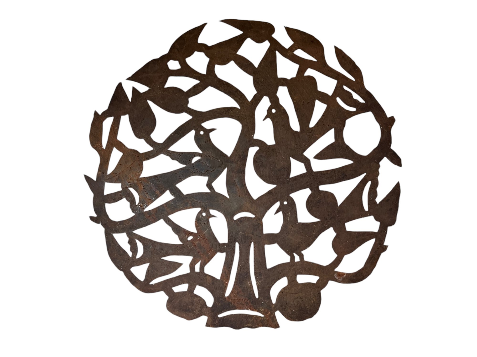 Vintage Haitian Metal Sculpture Of Birds In A Tree Signed Baky #10983 ...