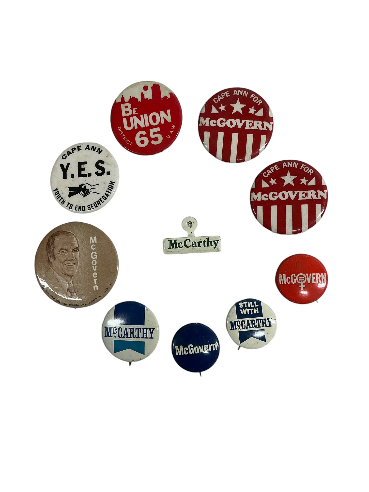 End Segregation 1972 George McGovern Presidential Campaign Buttons Cape ...