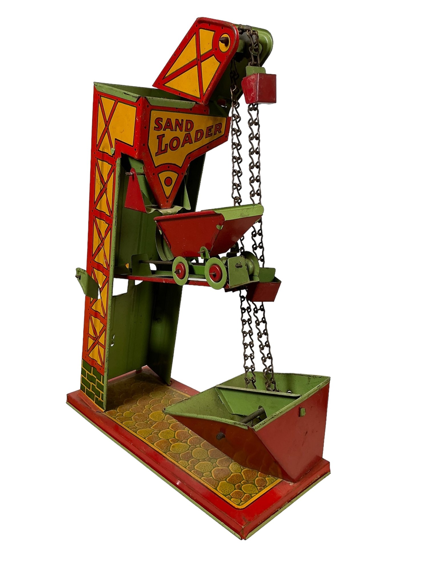Vintage 1940s J Chein And Co Tin Litho Sand Loader Mechanical Toy ...