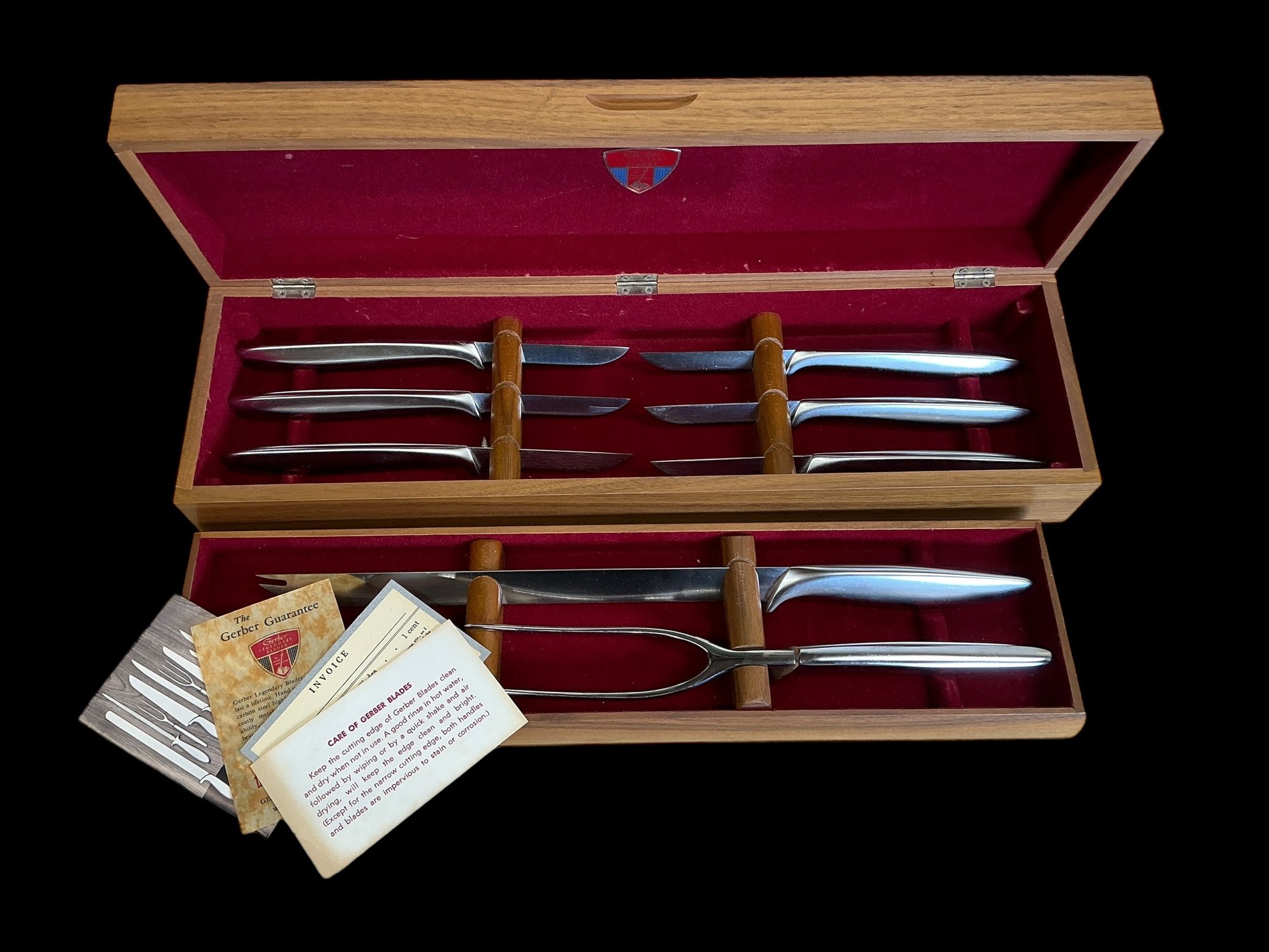 Vintage Mid Century Modern Gerber Legendary Blades Carving Meat Set ...