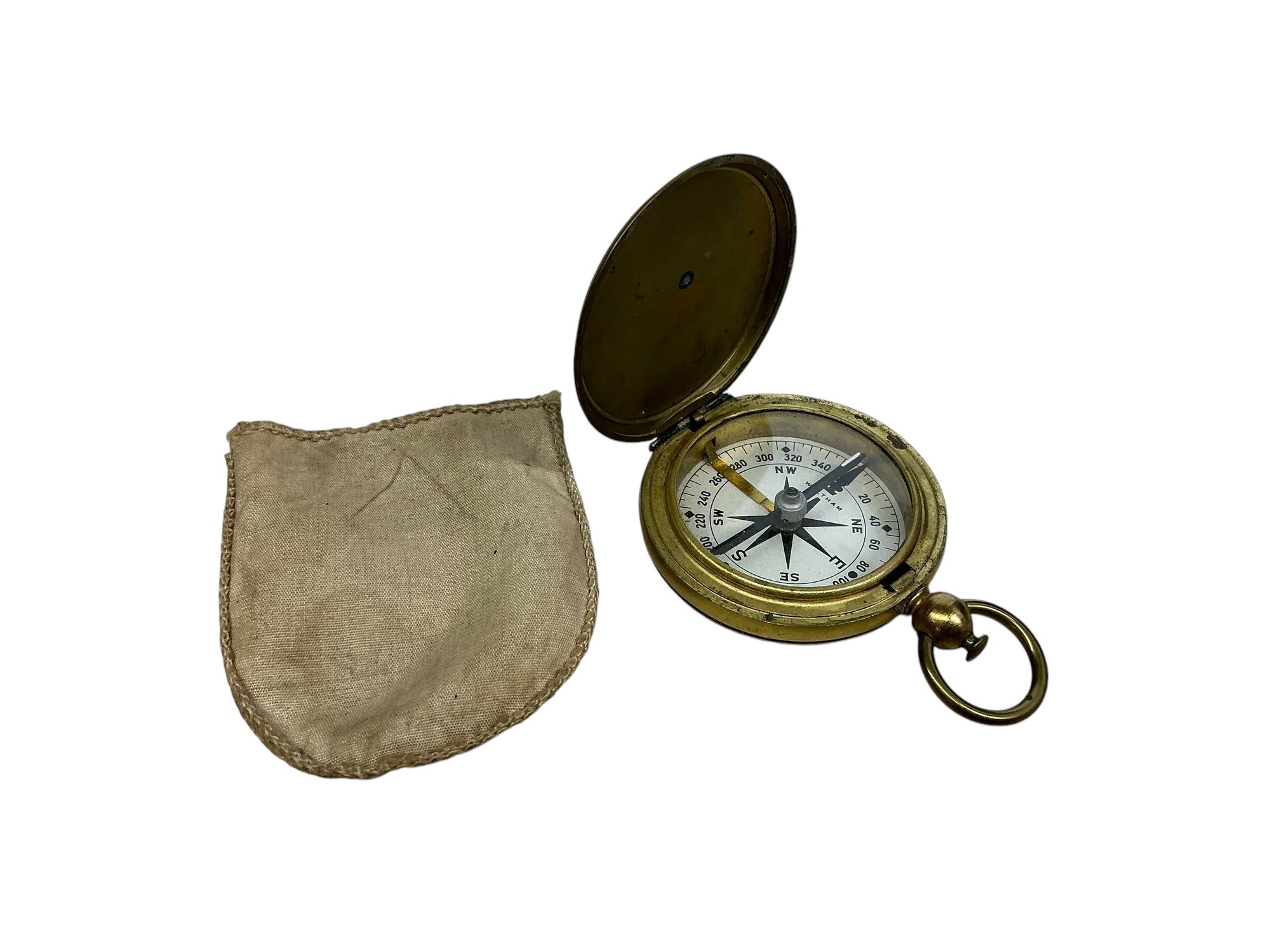 Vintage WWII US Army Brass Pocket Compass Made By Waltham #10733 ...