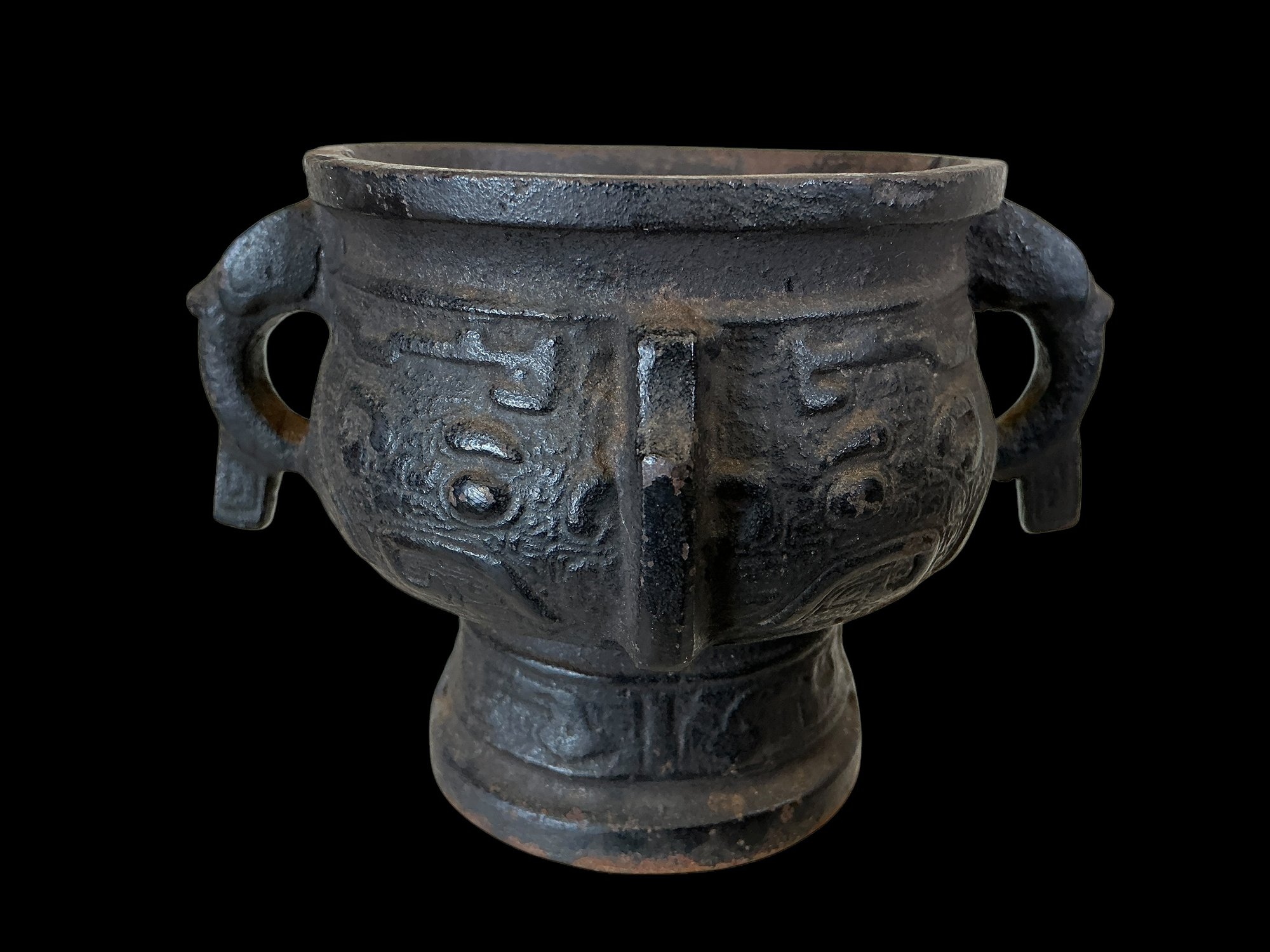 Antique Early 20th Century Chinese Cast Iron Gui Vessel #12982 ...