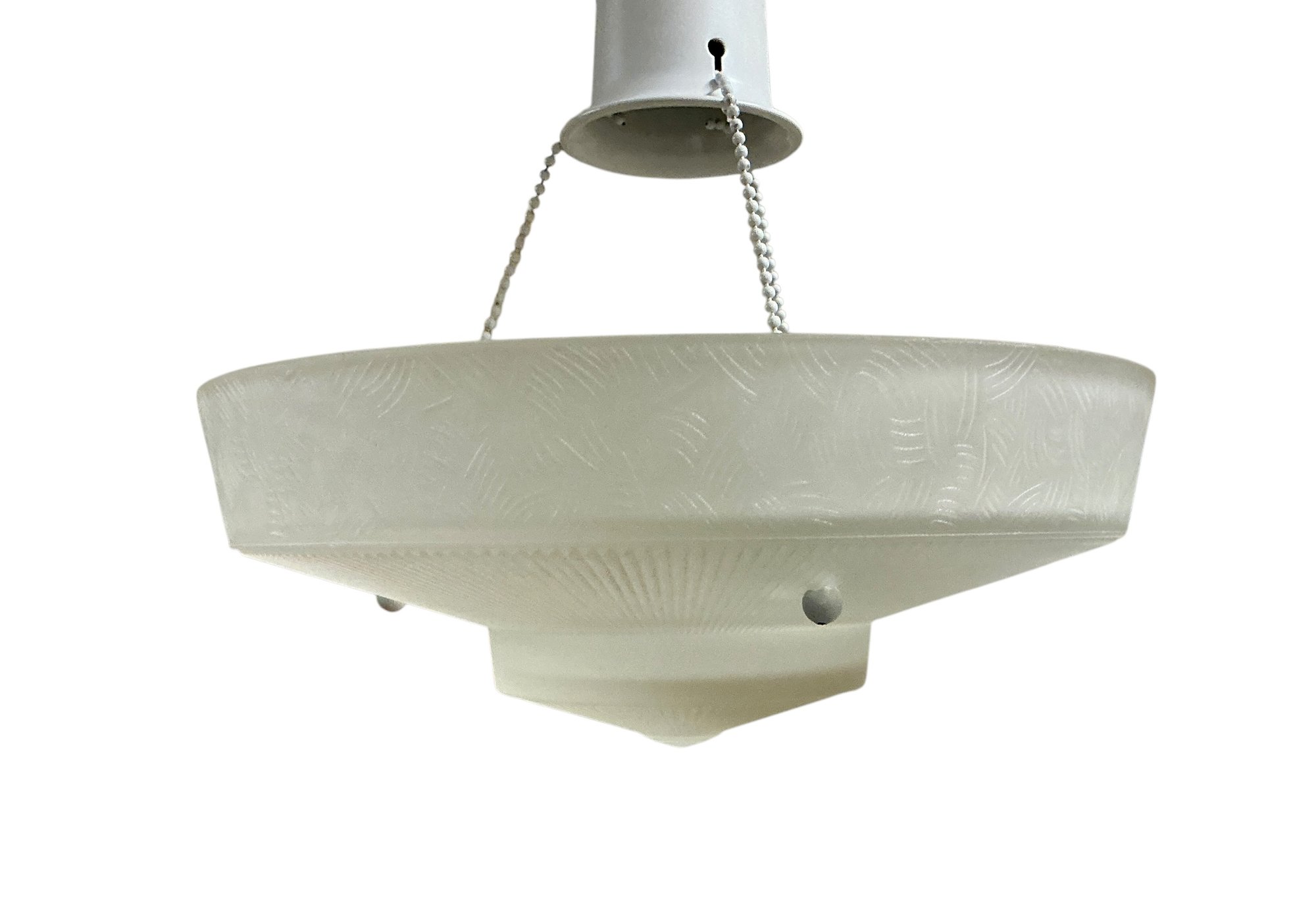 Bead Chain Fixture With Frosted Glass #13262 | Auctionninja.com