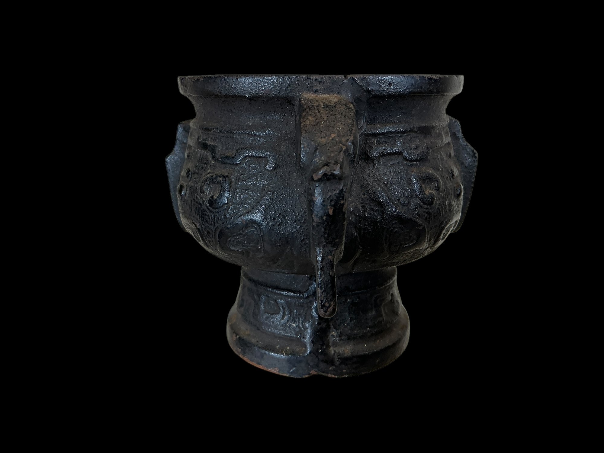 Antique Early 20th Century Chinese Cast Iron Gui Vessel #12982 ...