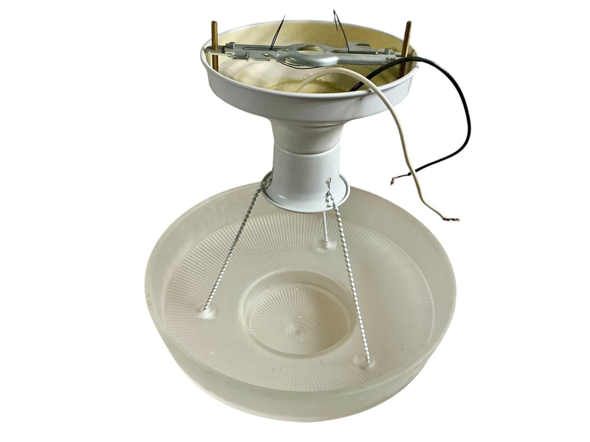 Bead Chain Fixture With Frosted Glass #13262 | Auctionninja.com