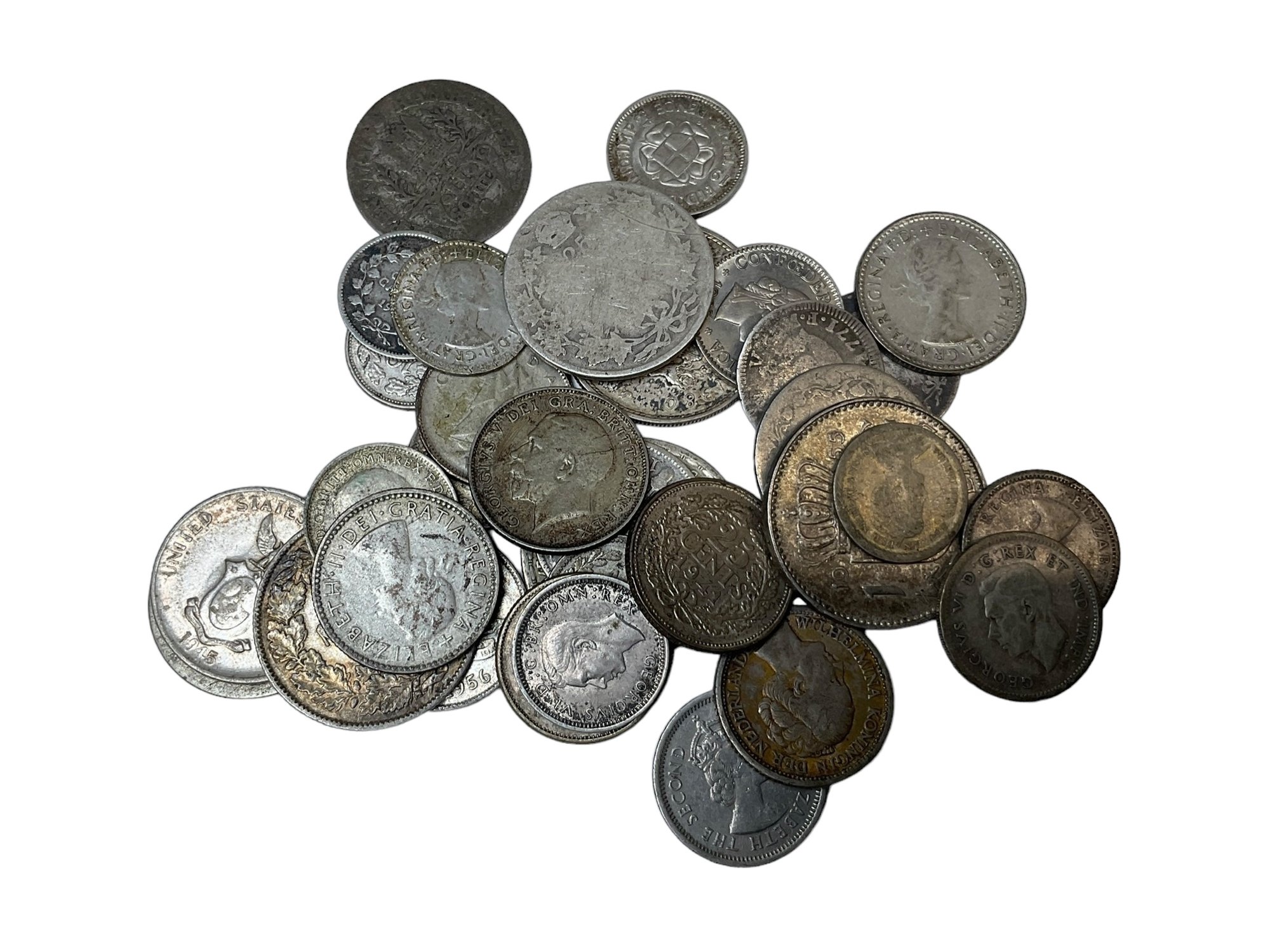 Batch Of Foreign Silver Coins WEIGHT #9855 | Auctionninja.com