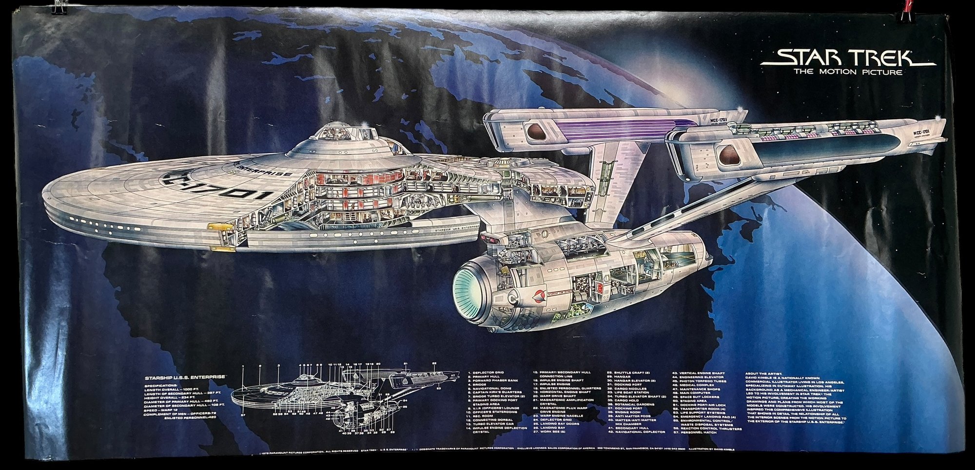 Vintage Star Trek - Enterprise Cross Section Diagram Poster #9720 ...