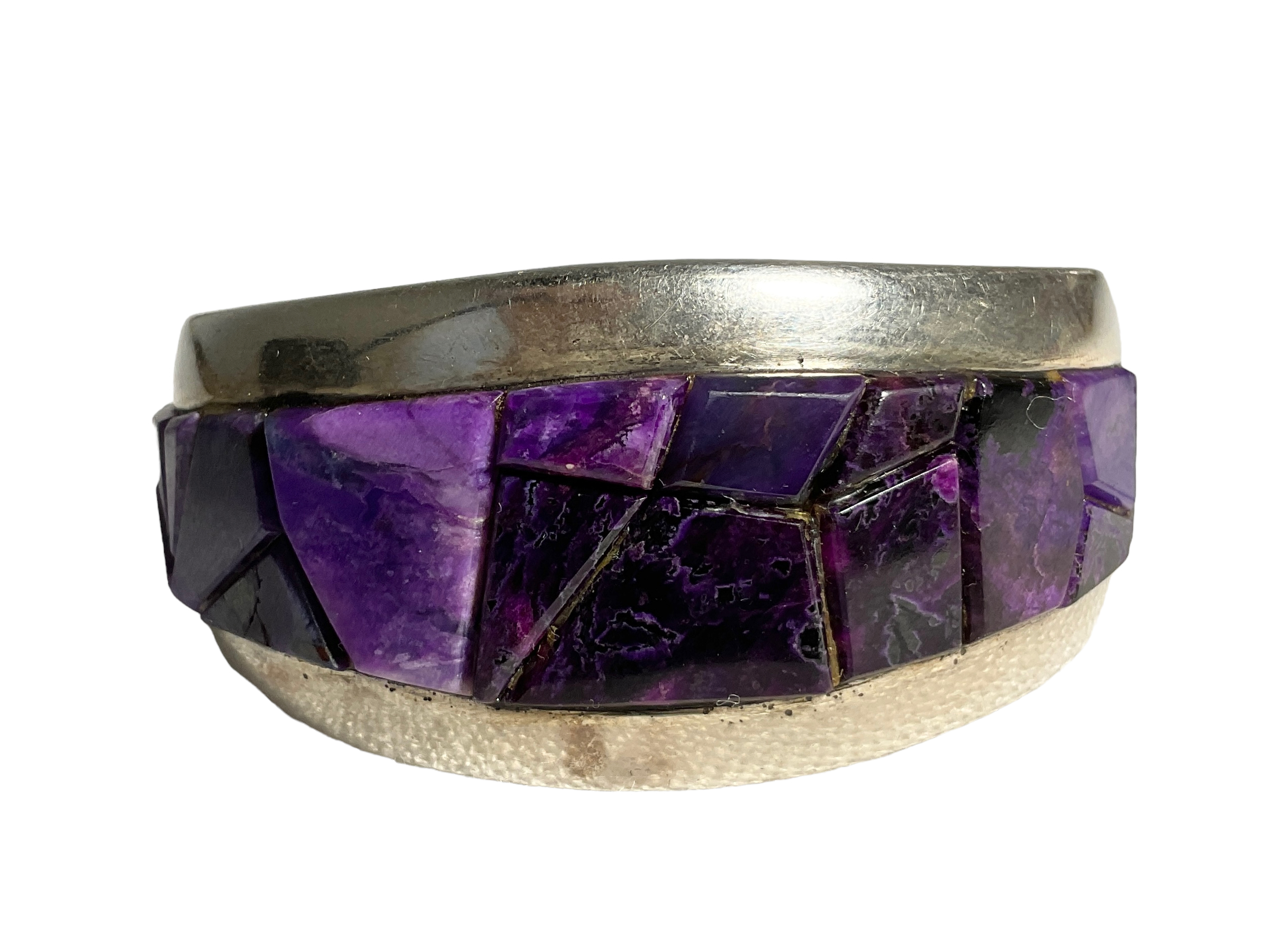 Stunning Heavy Sugilite Sterling Cuff Inlay Bracelet By Native American ...