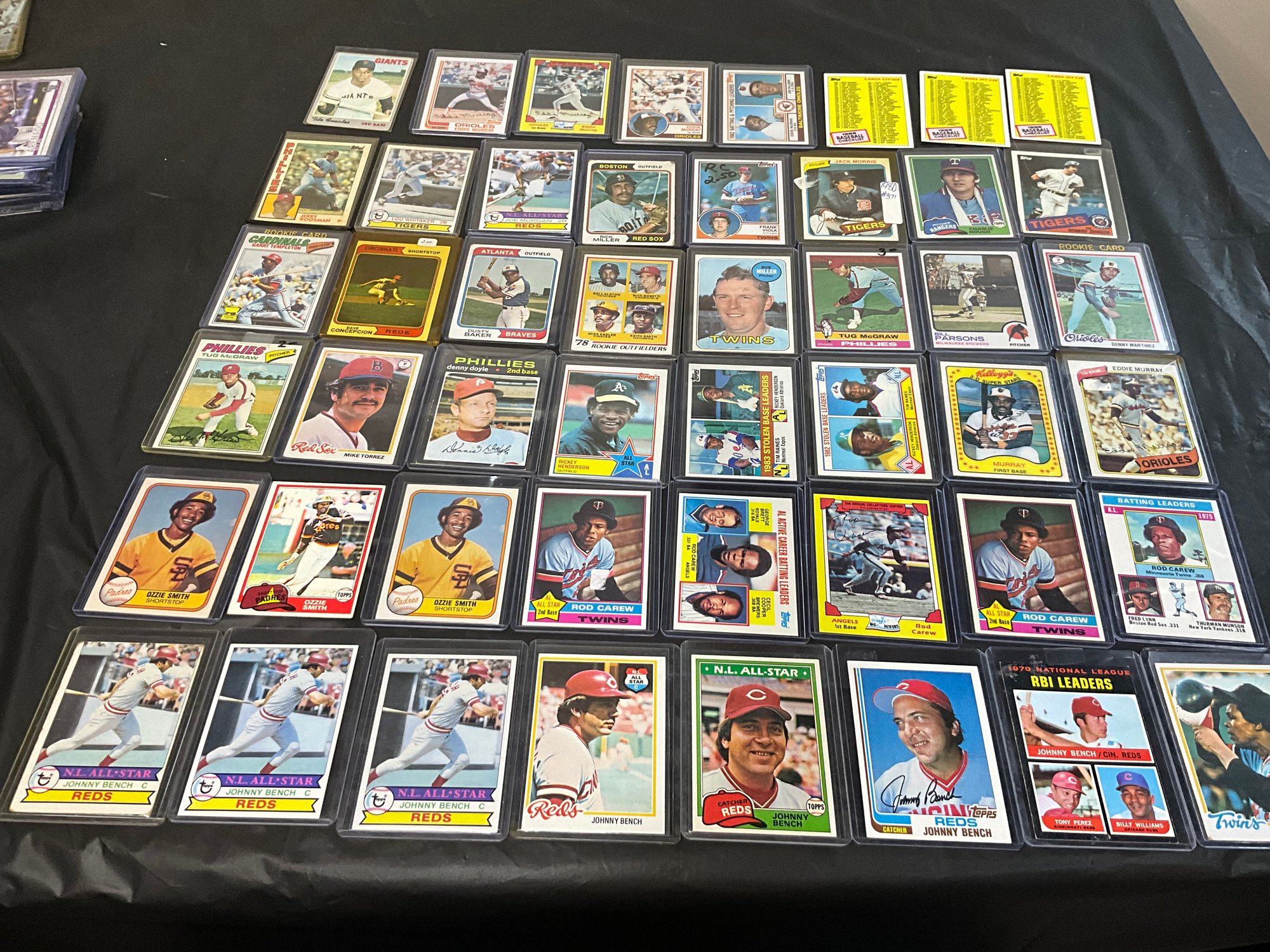 Vintage Baseball Card Lot With Bench, Smith, Carew, Henderson, Murray ...