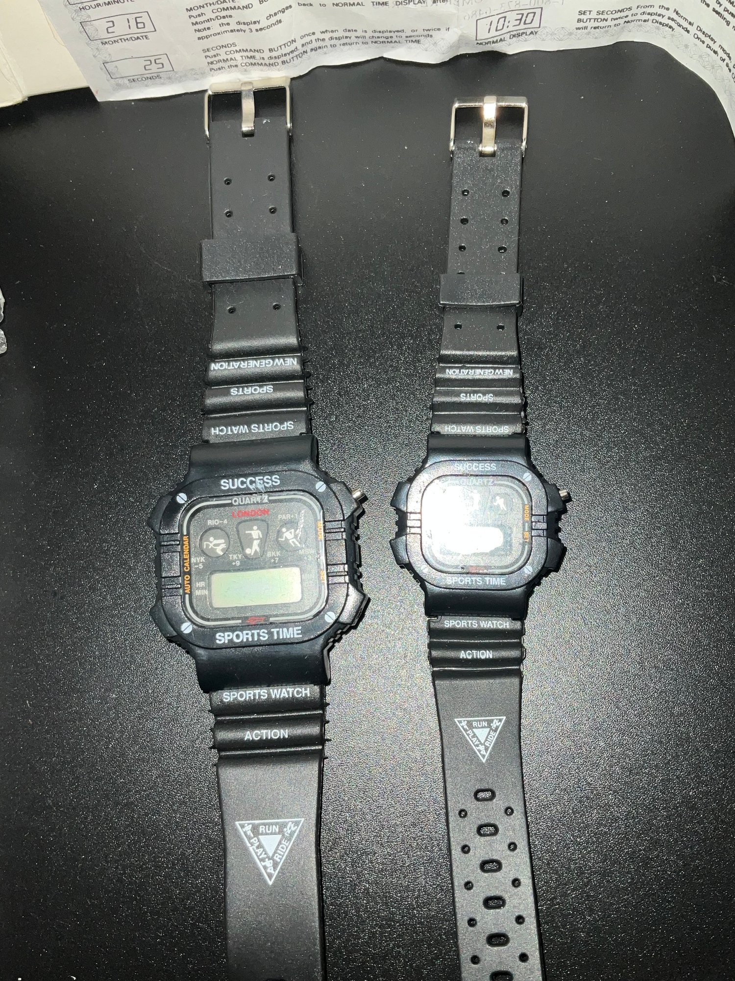 2 Success Sports Time LCD Quartz Watches #26865 | Auctionninja.com
