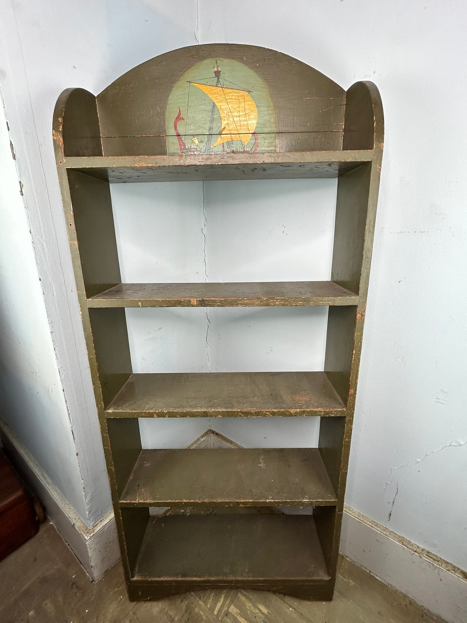 Vintage 5 Shelf Ship Theme Book Shelf #2903 | Auctionninja.com