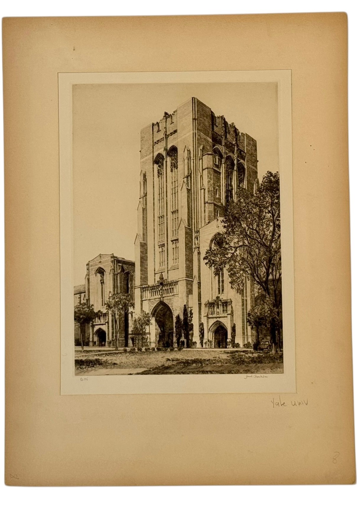 C.1930s Five Signed YALE Etchings By Listed Artist Samuel Chamberlain ...