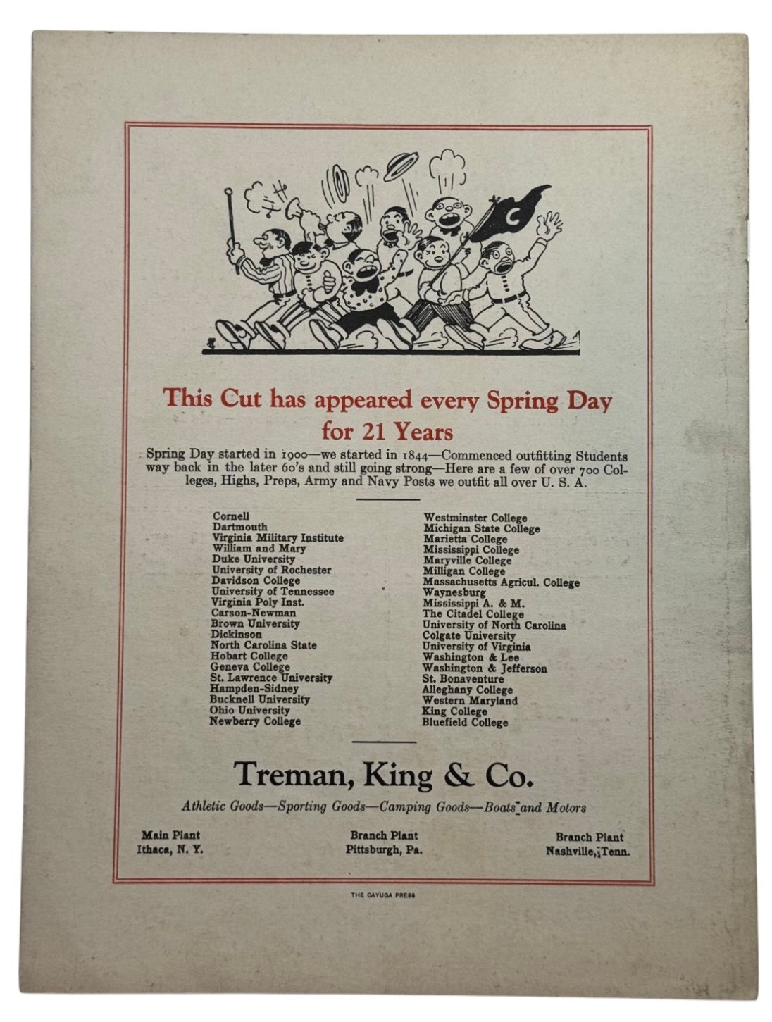1929 Spring Day Program - Princeton, Yale And Cornell #40875542 ...
