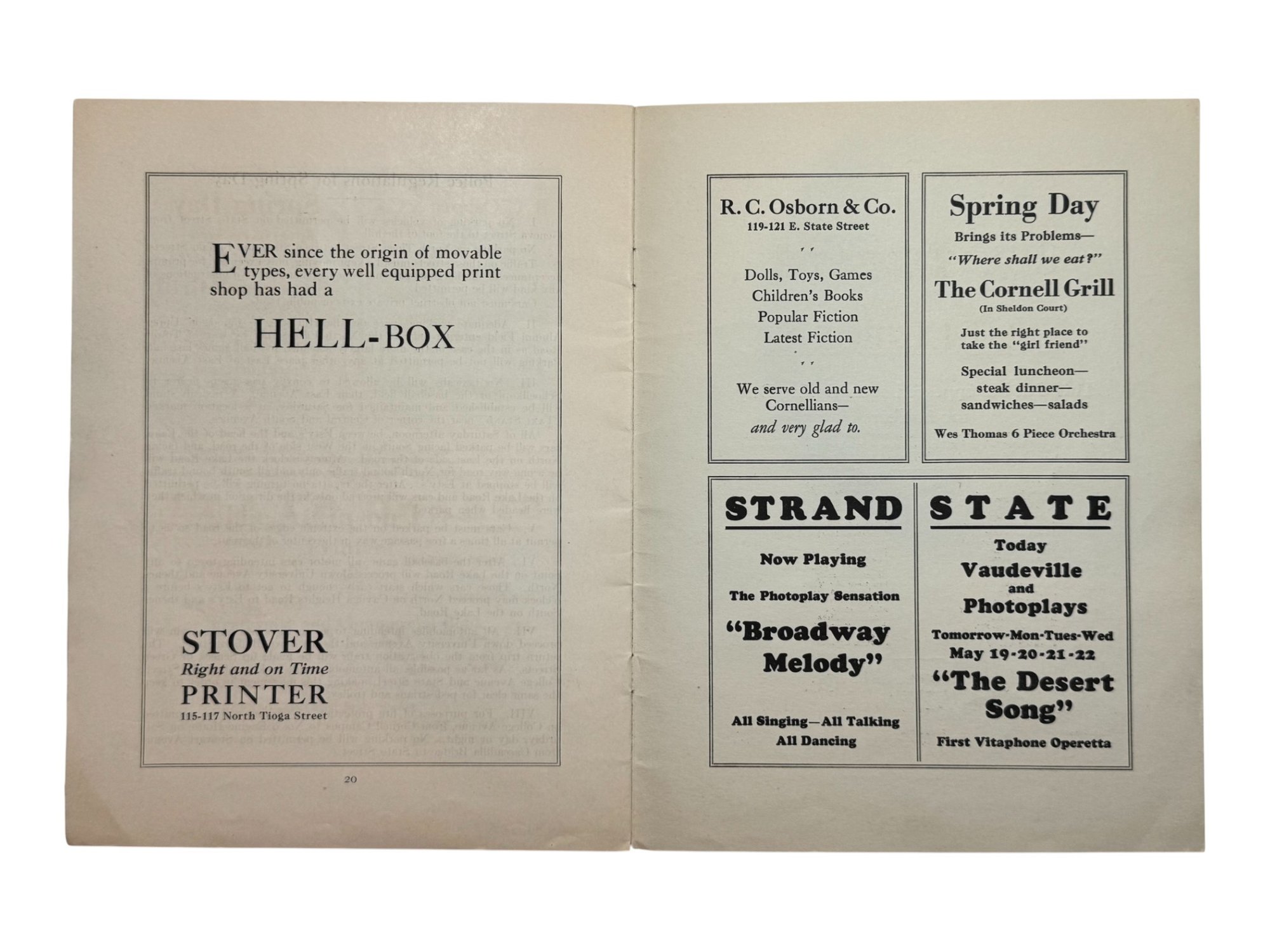 1929 Spring Day Program - Princeton, Yale And Cornell #40875542 ...