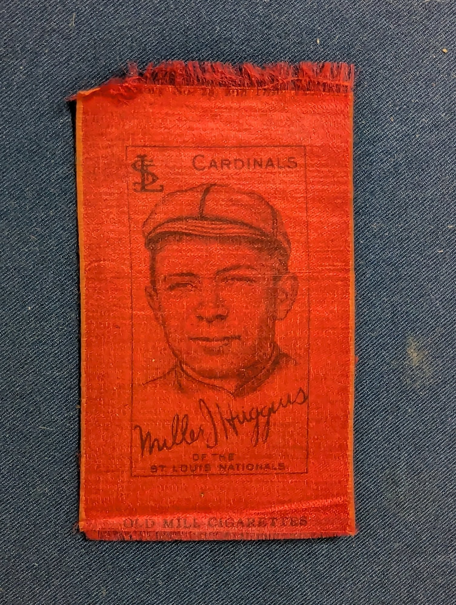 Antique St. Louis Cardinals Miller J. Higgins Silk Old Mill Cigarette ...