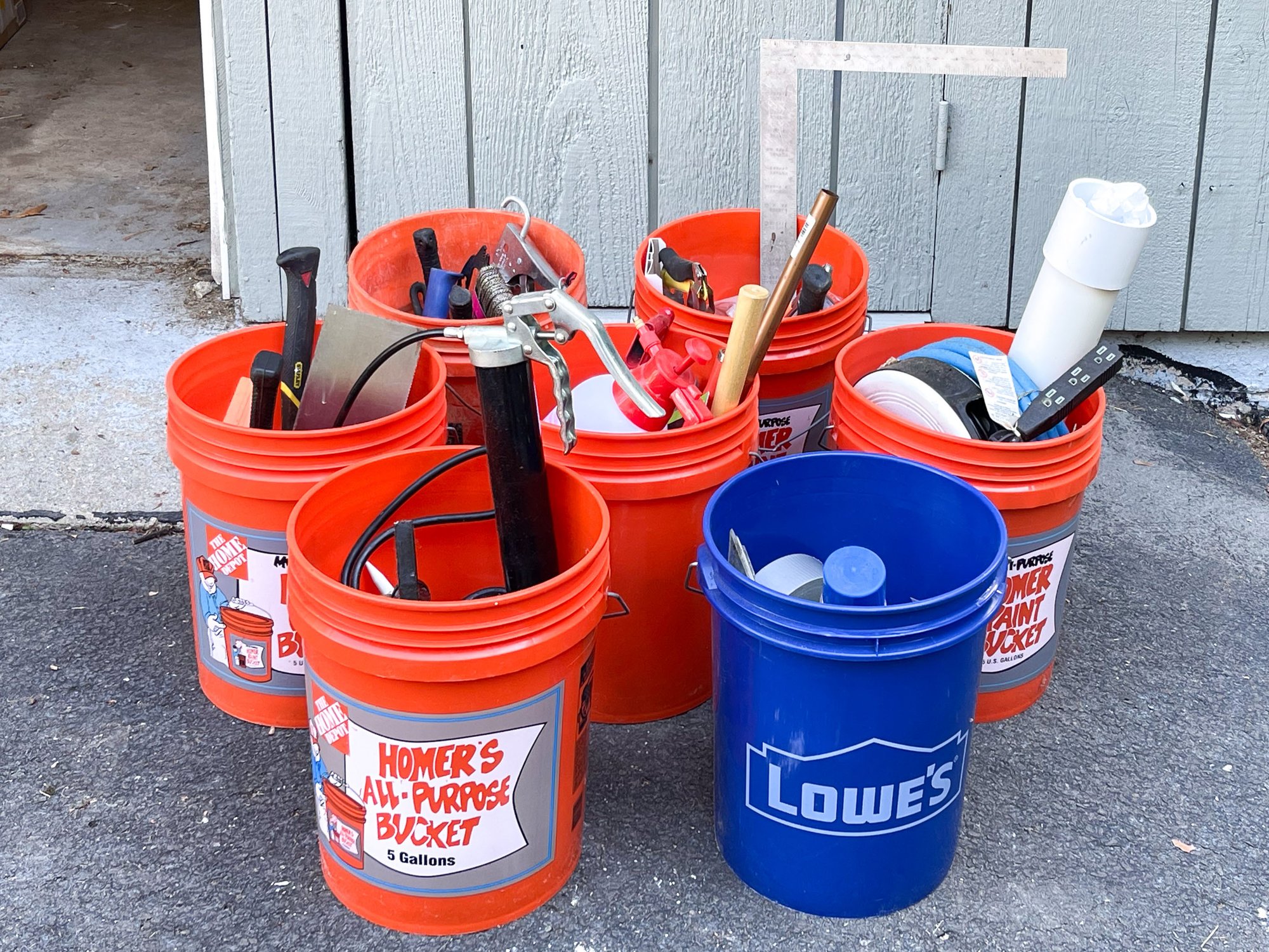 Assorted Tools And Hardware With Seven Buckets #1976364 | Auctionninja.com