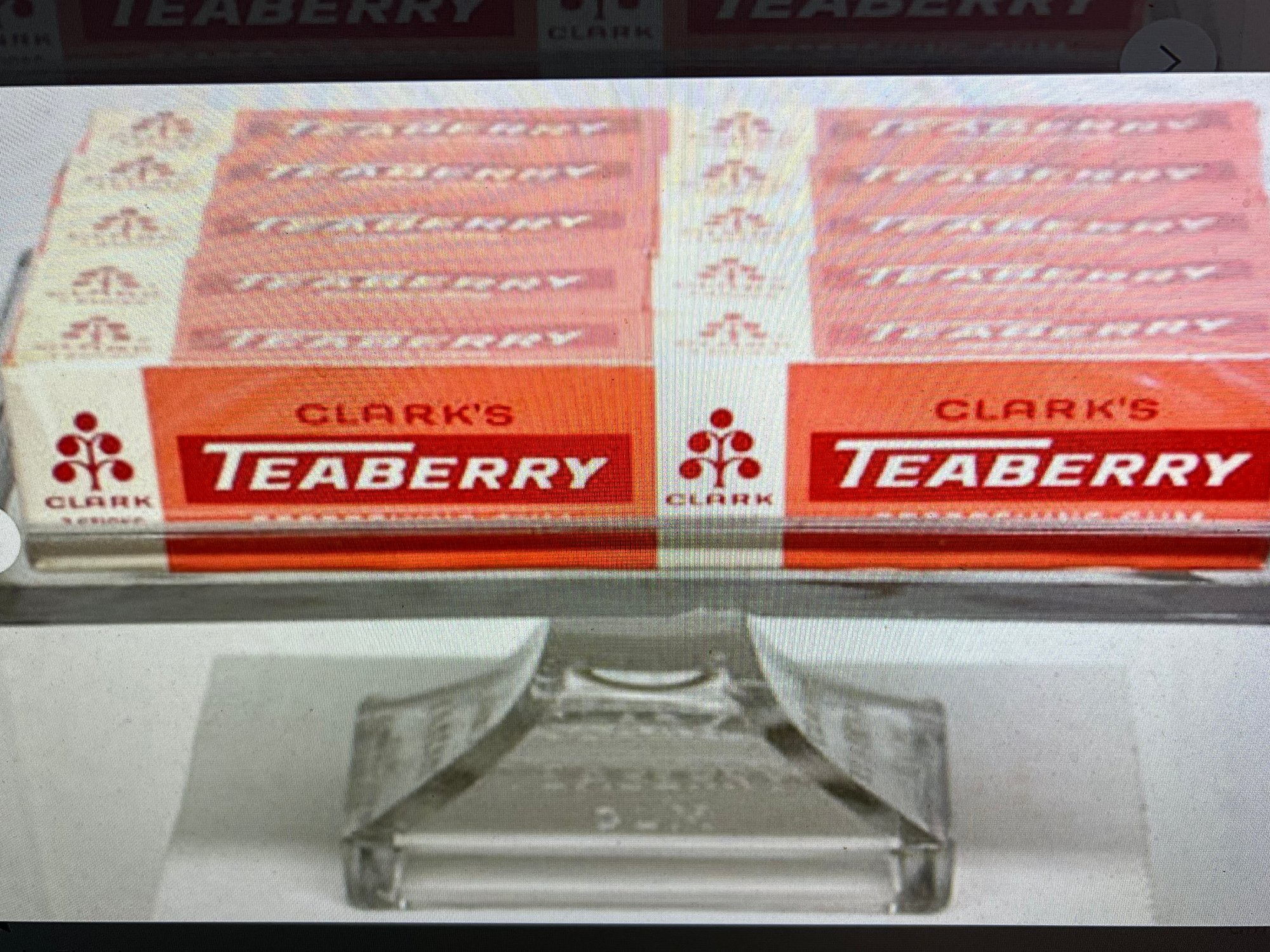Antique Glass 1920s / 1930s - CLARKS TEABERRY GUM Store Display Stand ...