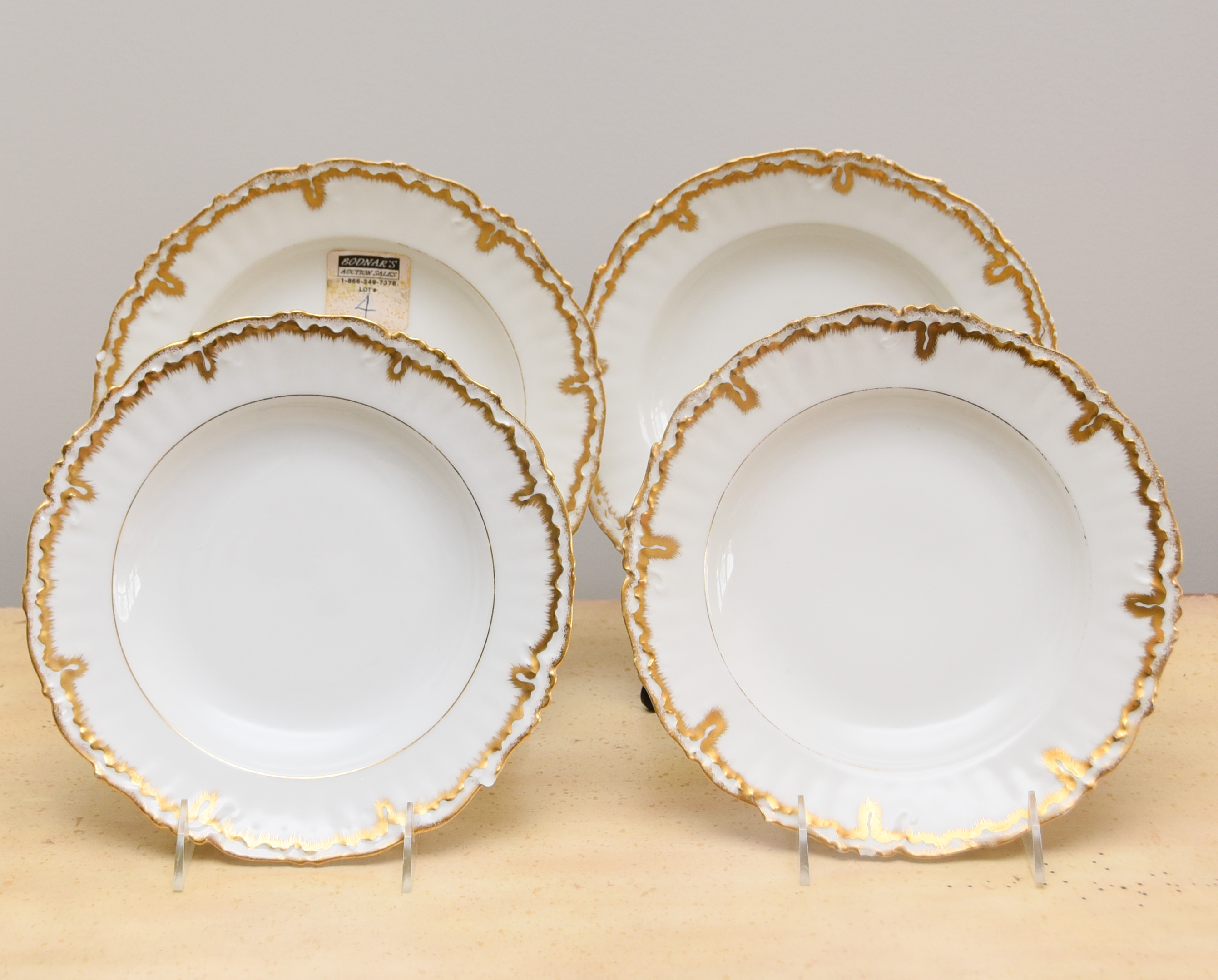 (4) Limoges Elite Works Gold Trimmed Plates #2100213 | Auctionninja.com