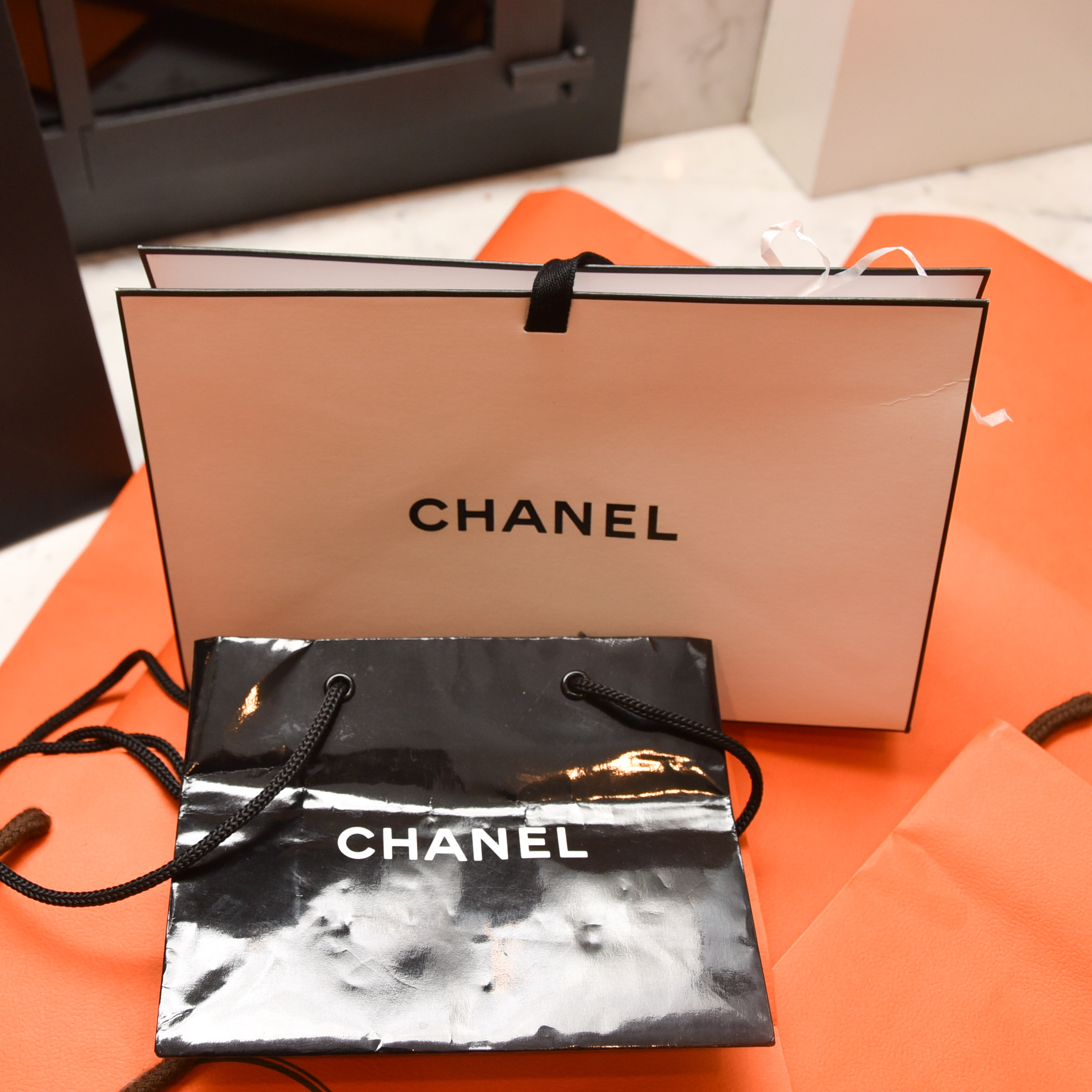 Collection Of Luxury Brand Name Boxes And Shopping Bags Including ...