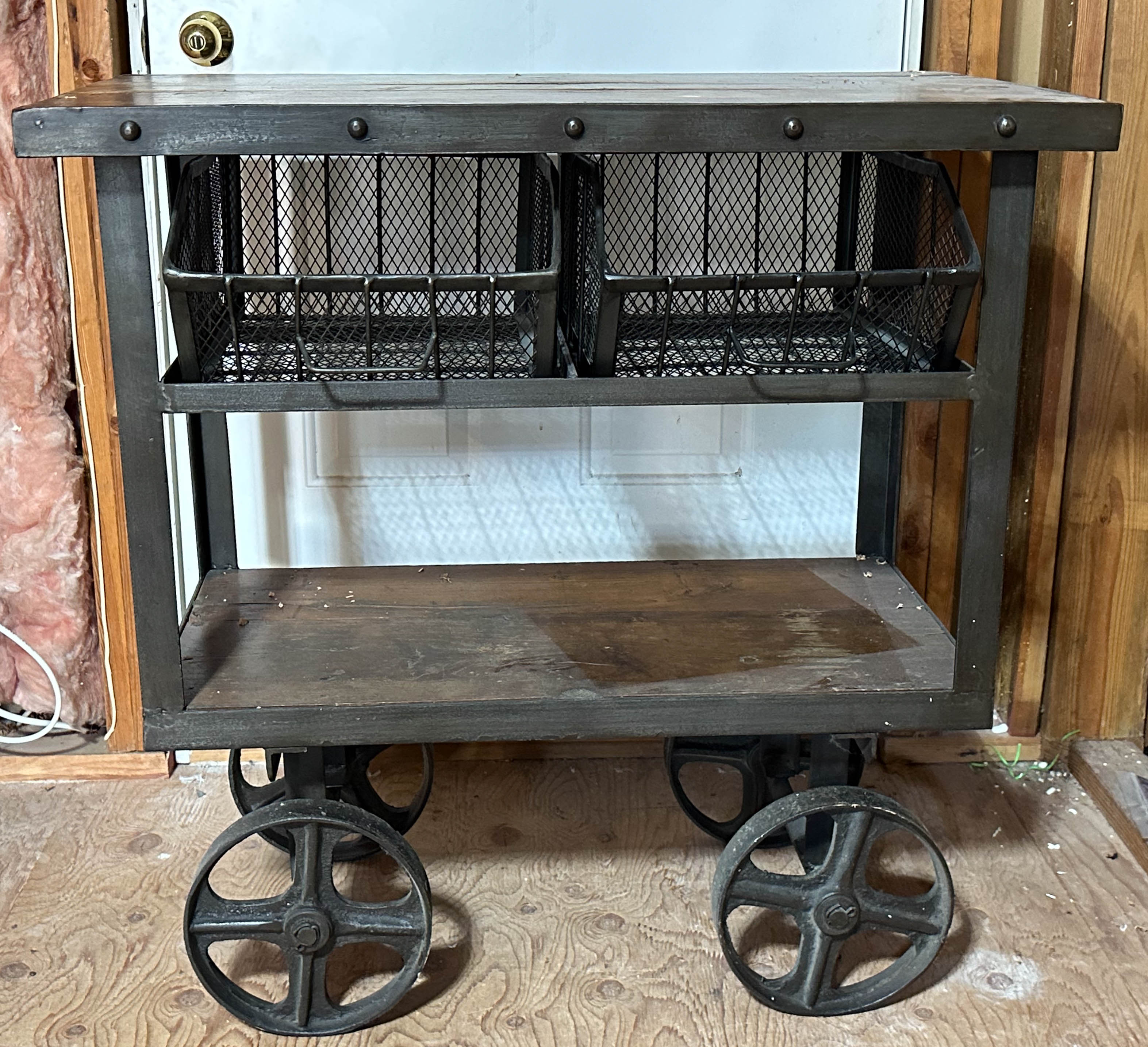 Vintage Industrial Style Rolling Storage Cart With Drawers #2165988 ...