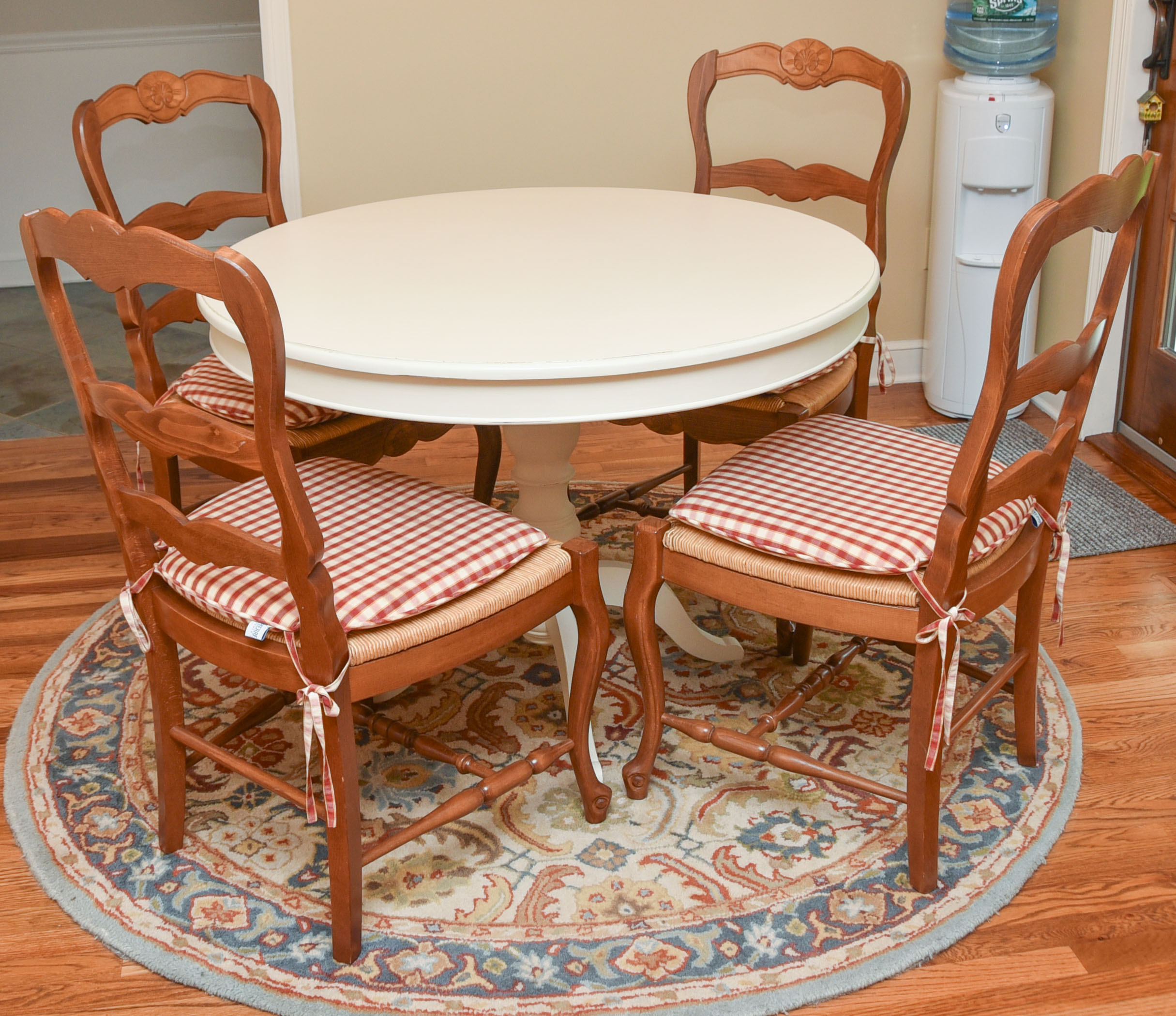 Ballard Designs Round Dining Table With (4) French Country Dining ...