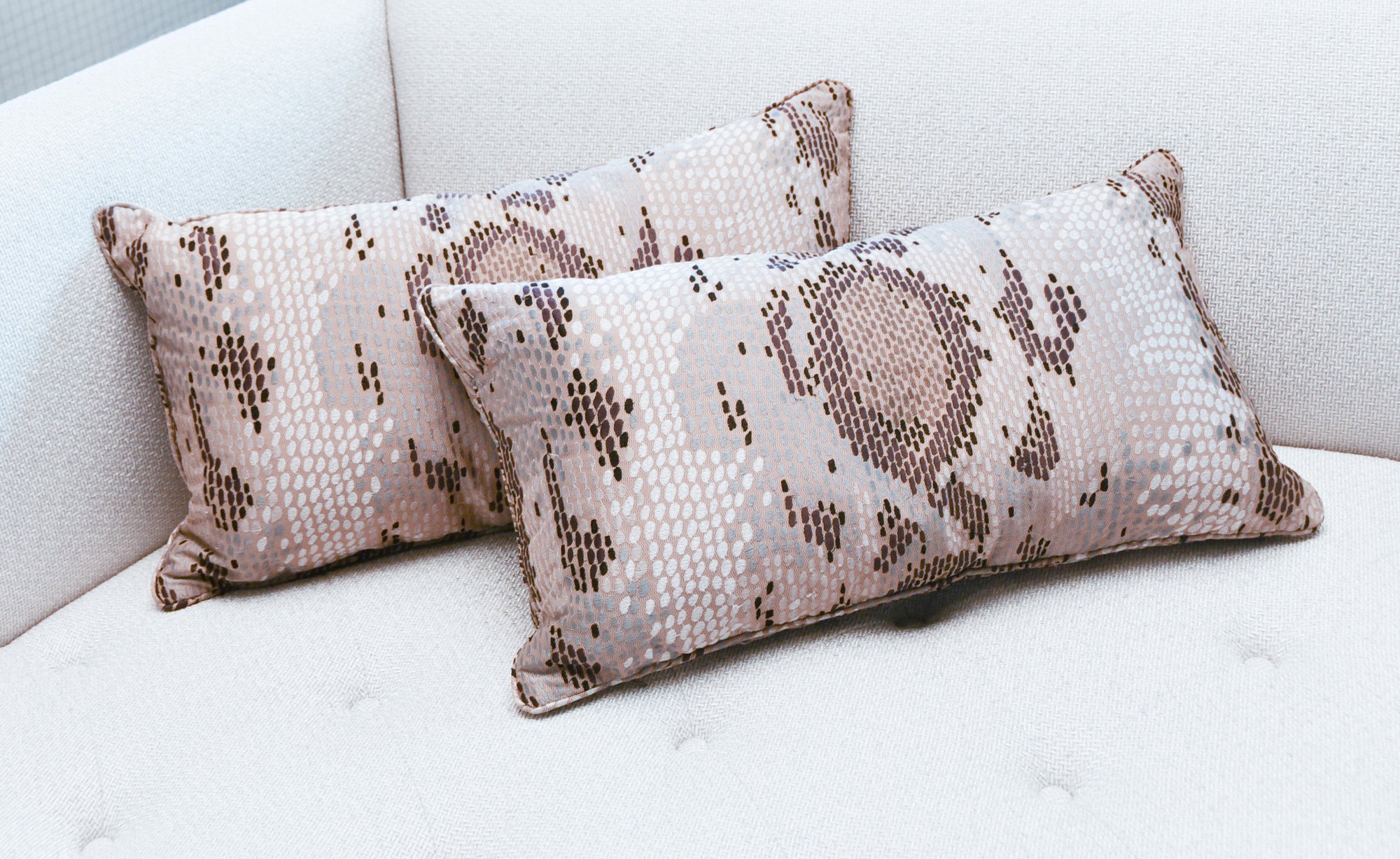 Pair Of Down Filled Snake Skin Print Lumbar Pillows #2127631 ...