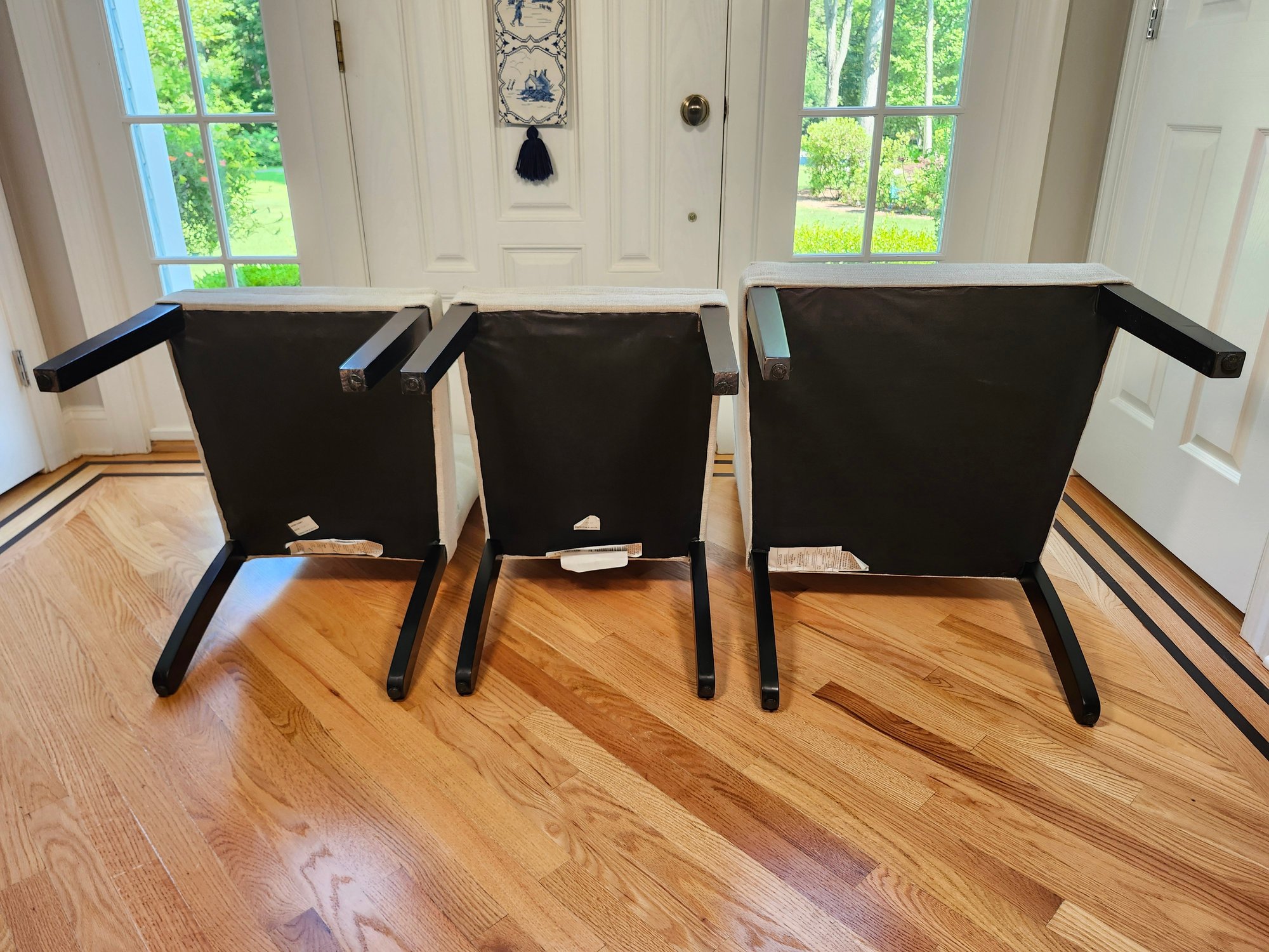 Set Of 8 Jordans Custom Upholstered Dining Chairs -Oatmeal Cloth ...