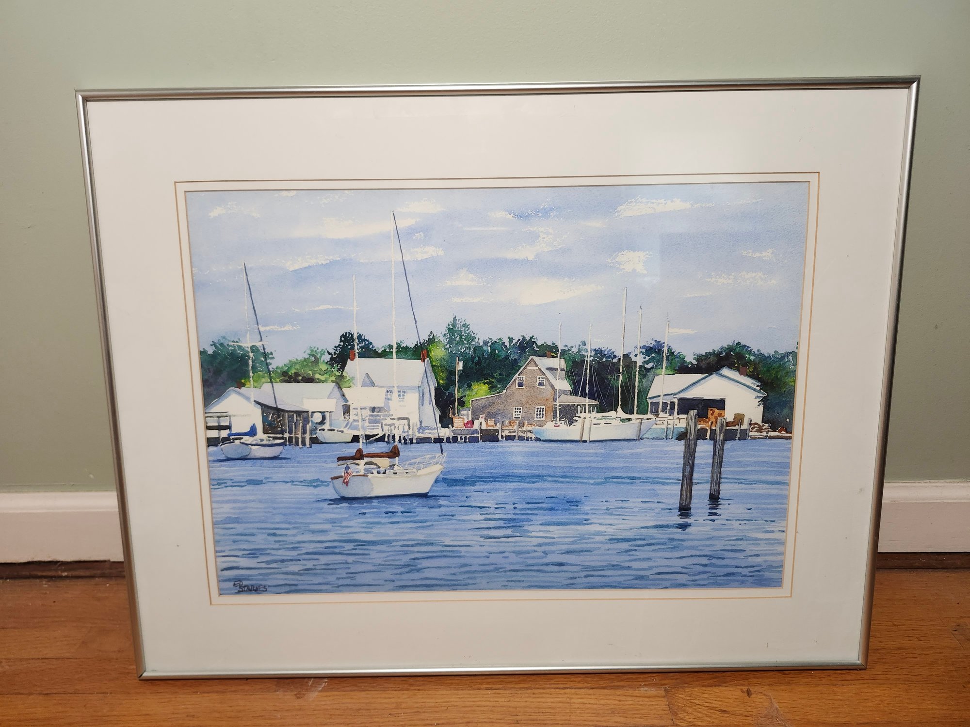 Ed Starnes Coastal Watercolor - Signed Artwork, Nautical Charm ...
