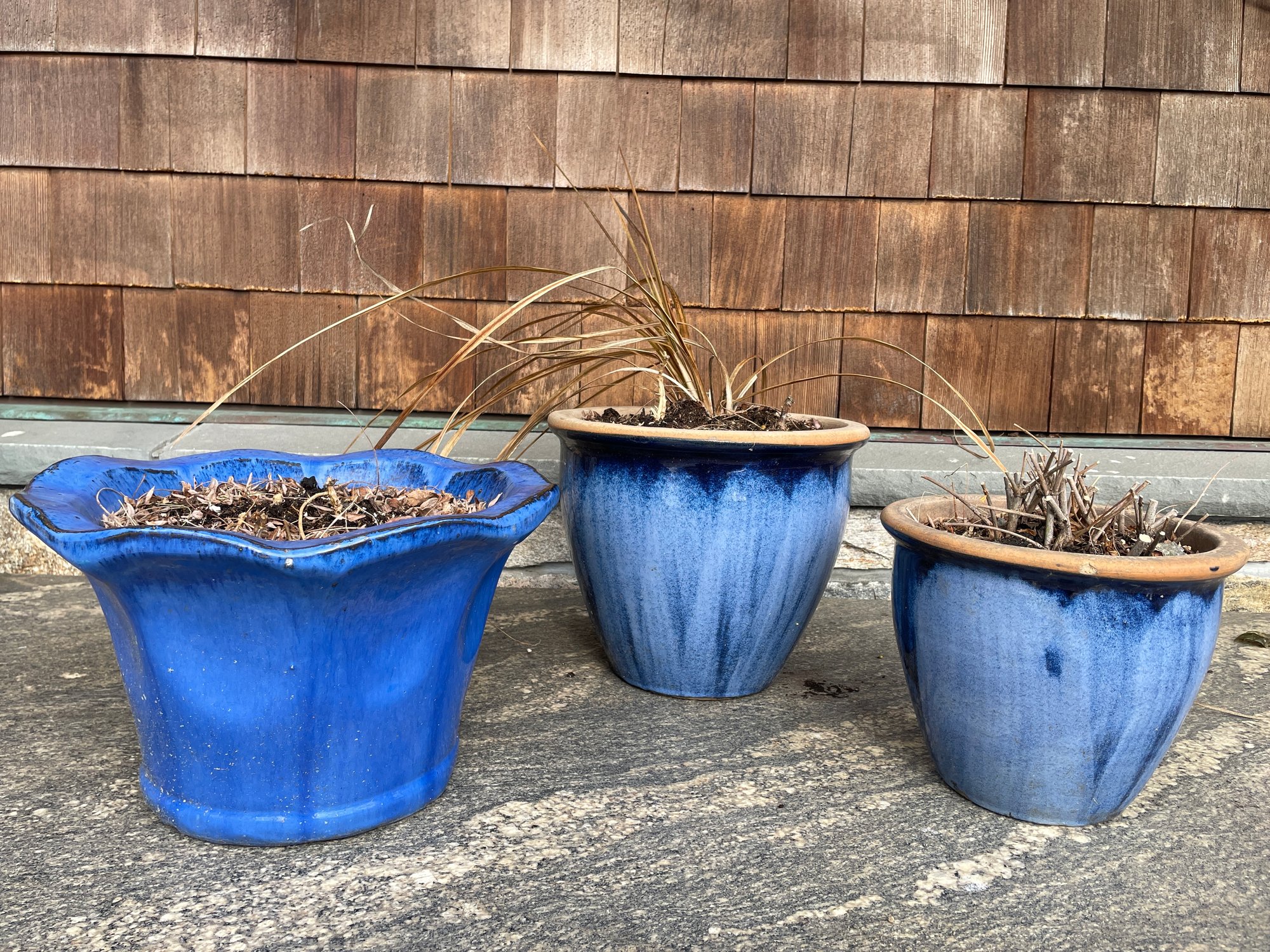 Trio Of Cobalt Blue Cache Pots #2054820 | Auctionninja.com