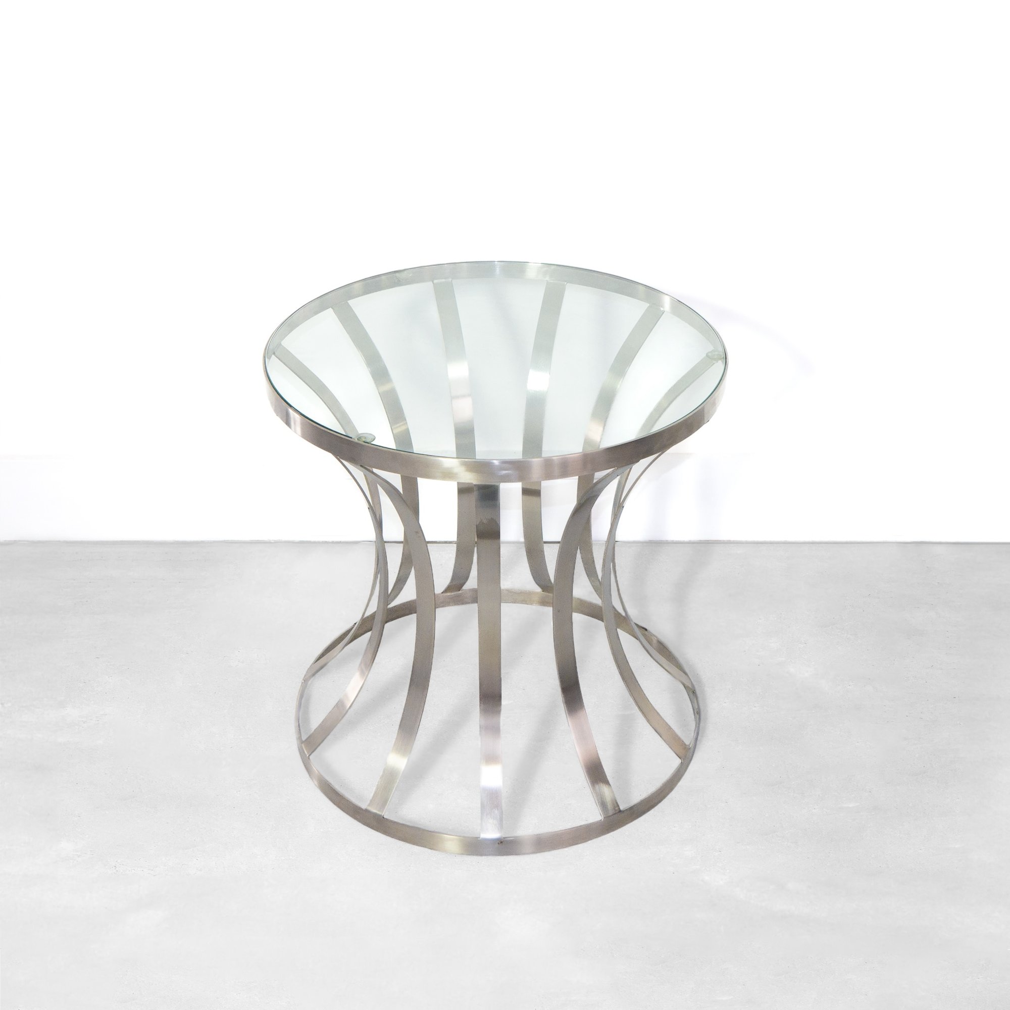 Chrome And Glass Double Ring Side Table #1981051 | Auctionninja.com