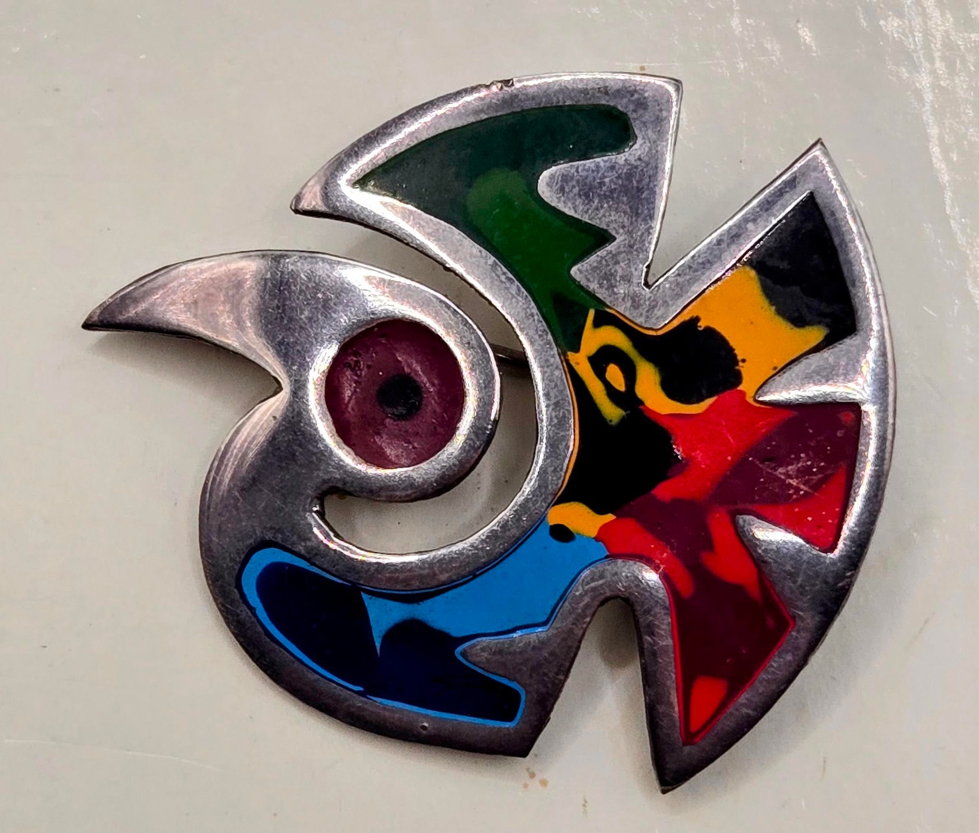 Fabulous Art Nouveau Inspired Sterling Phoenix Bird Pin With Enamel ...