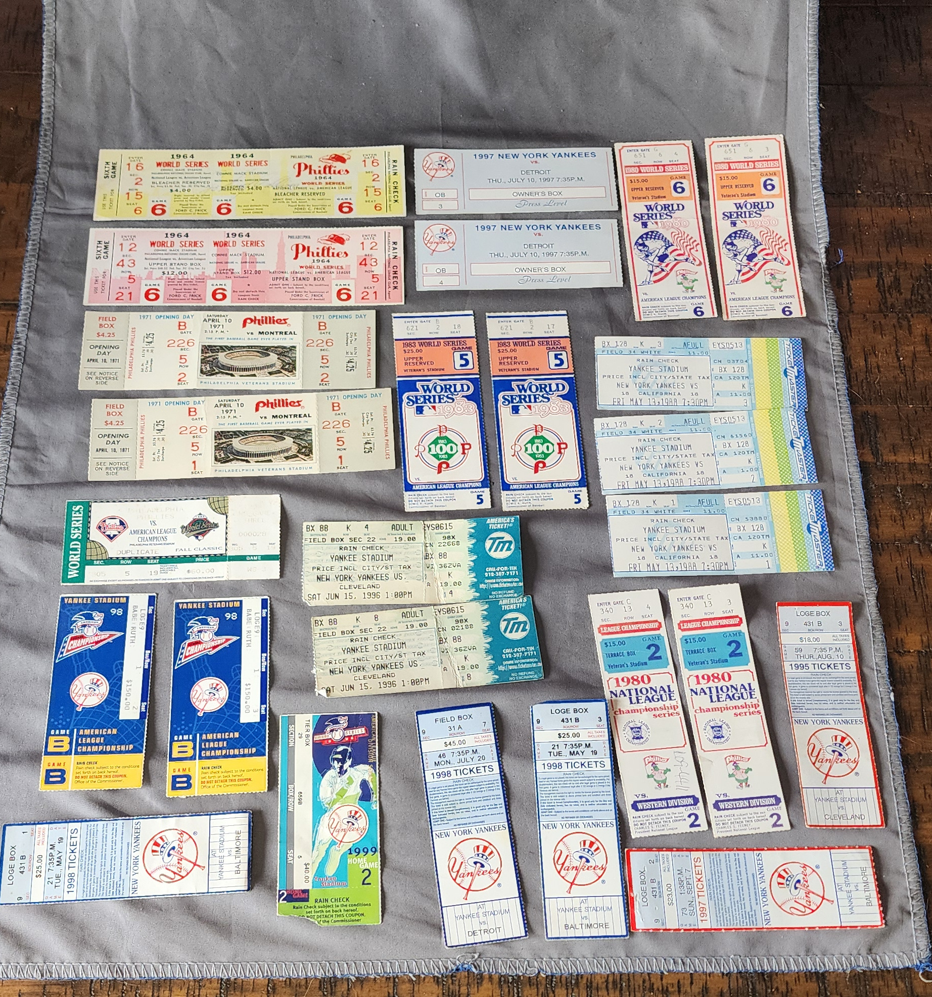 Misc Lot Ephemera MLB Baseball Ticket Stub Lot ~ NY Yankees ~ 1971 ...