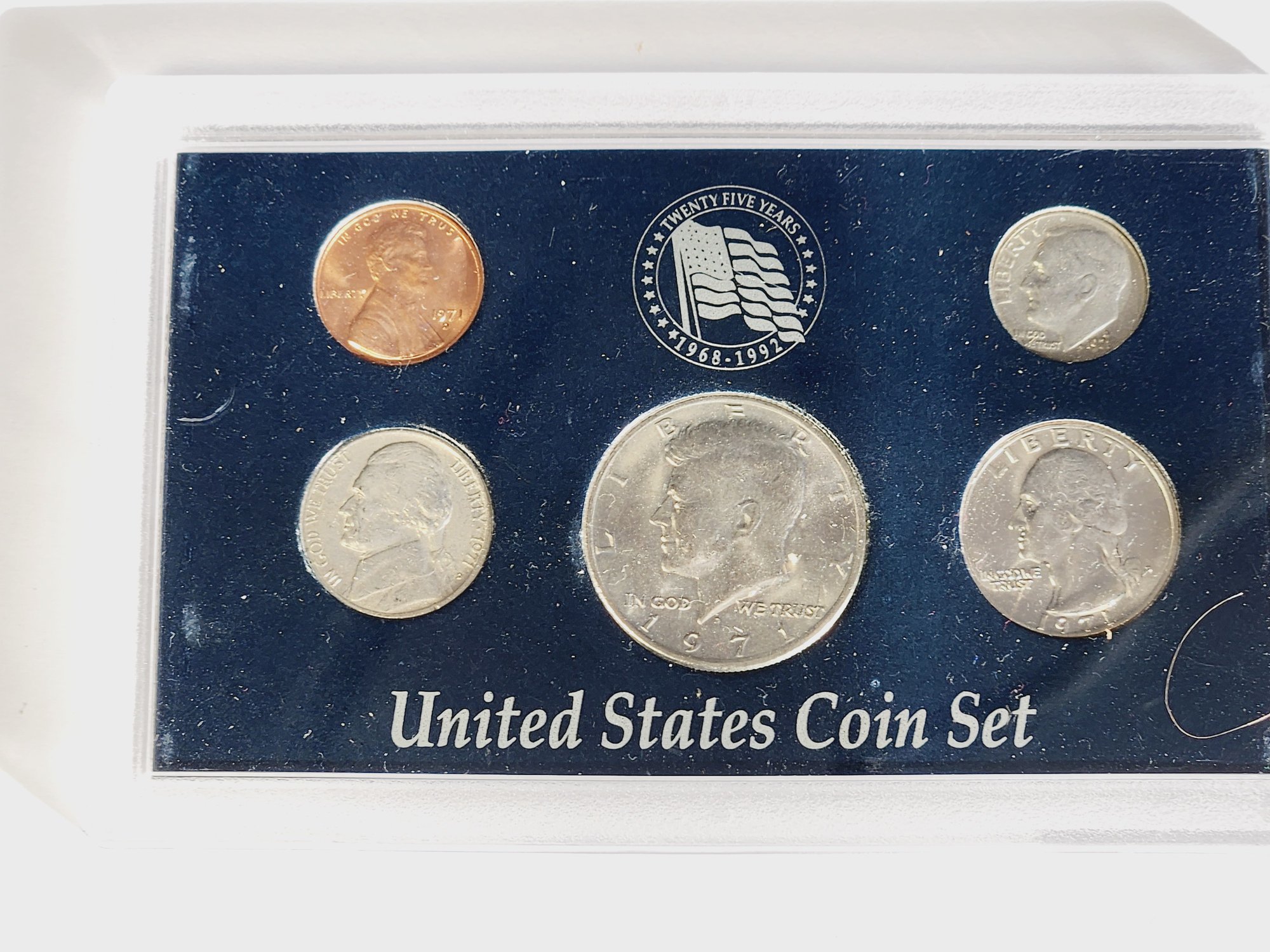 1971 Uncirculated United States Mint Set 5 Coins In Display Case ...