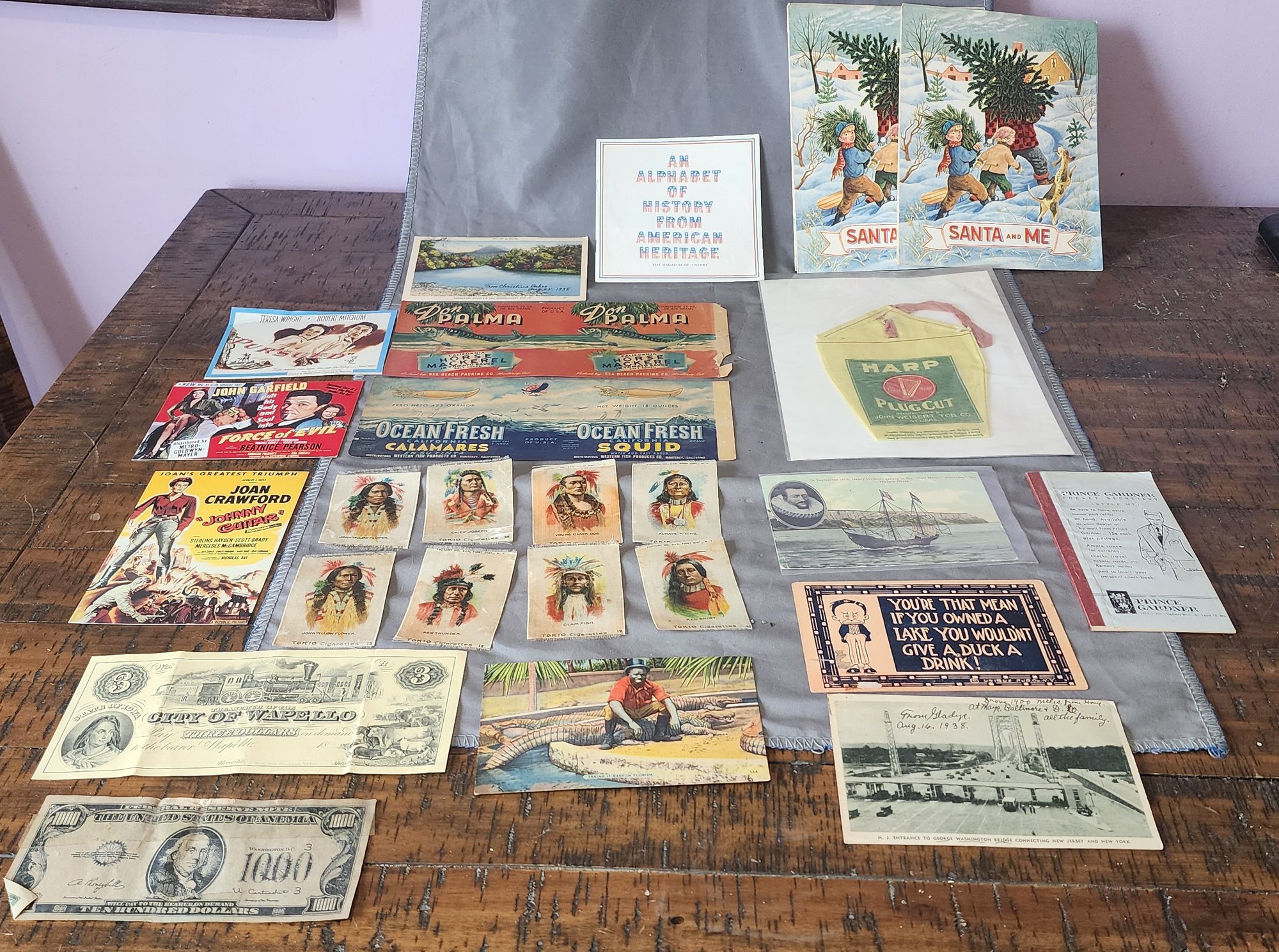 Collection Of Ephemera Items ~ Labels & Postcards W/ Set 8 Tokio ...