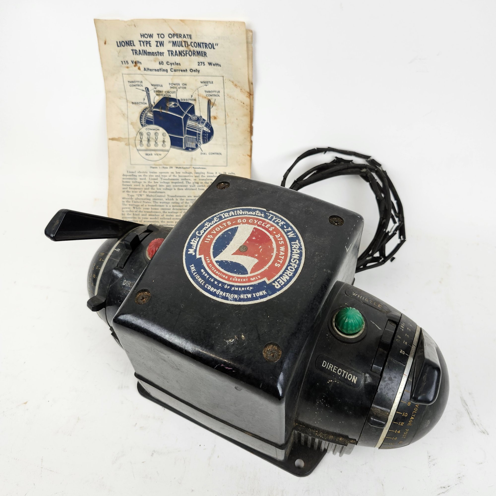 Lionel Type ZW Multi-control TRAINmaster TRANSFORMER #1926970 ...