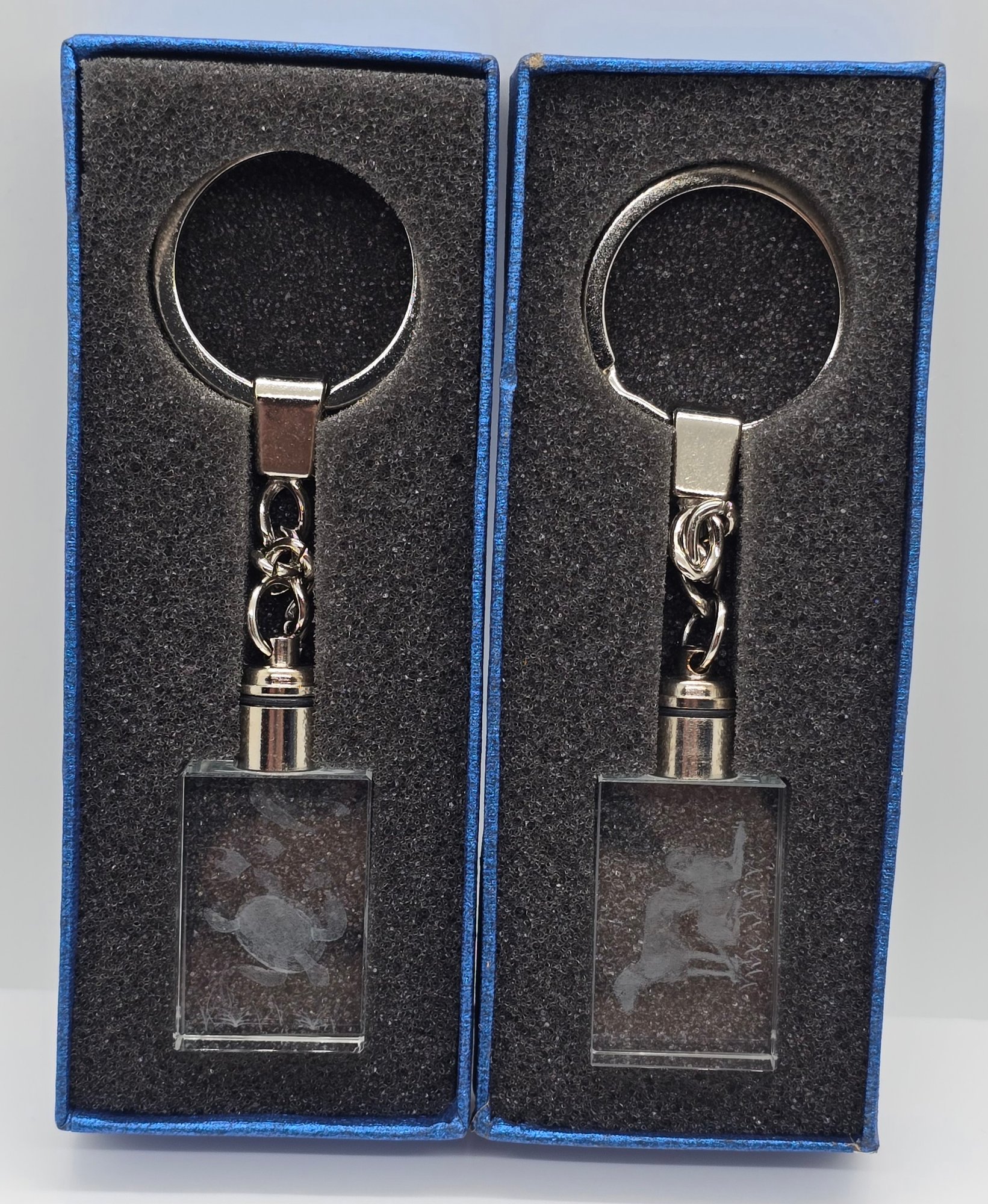 LED Dog And Turtle Rectangle Crystal Keychains #1936149 | Auctionninja.com