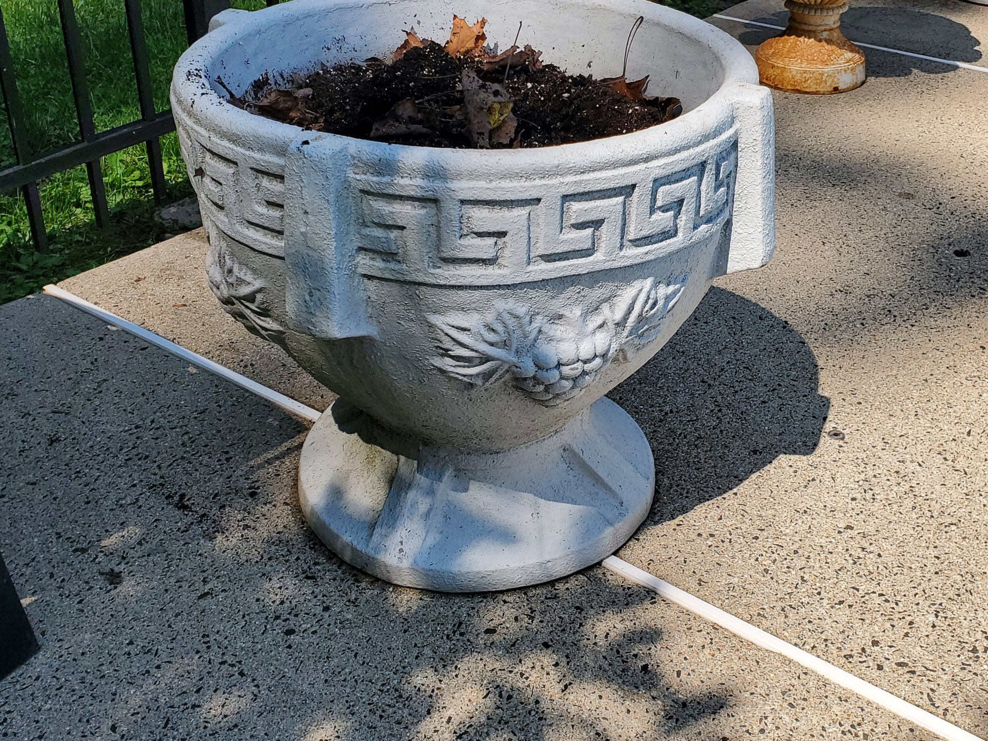 Large Concrete Grecian Grapes & Greek Key Design Motif Garden Patio ...
