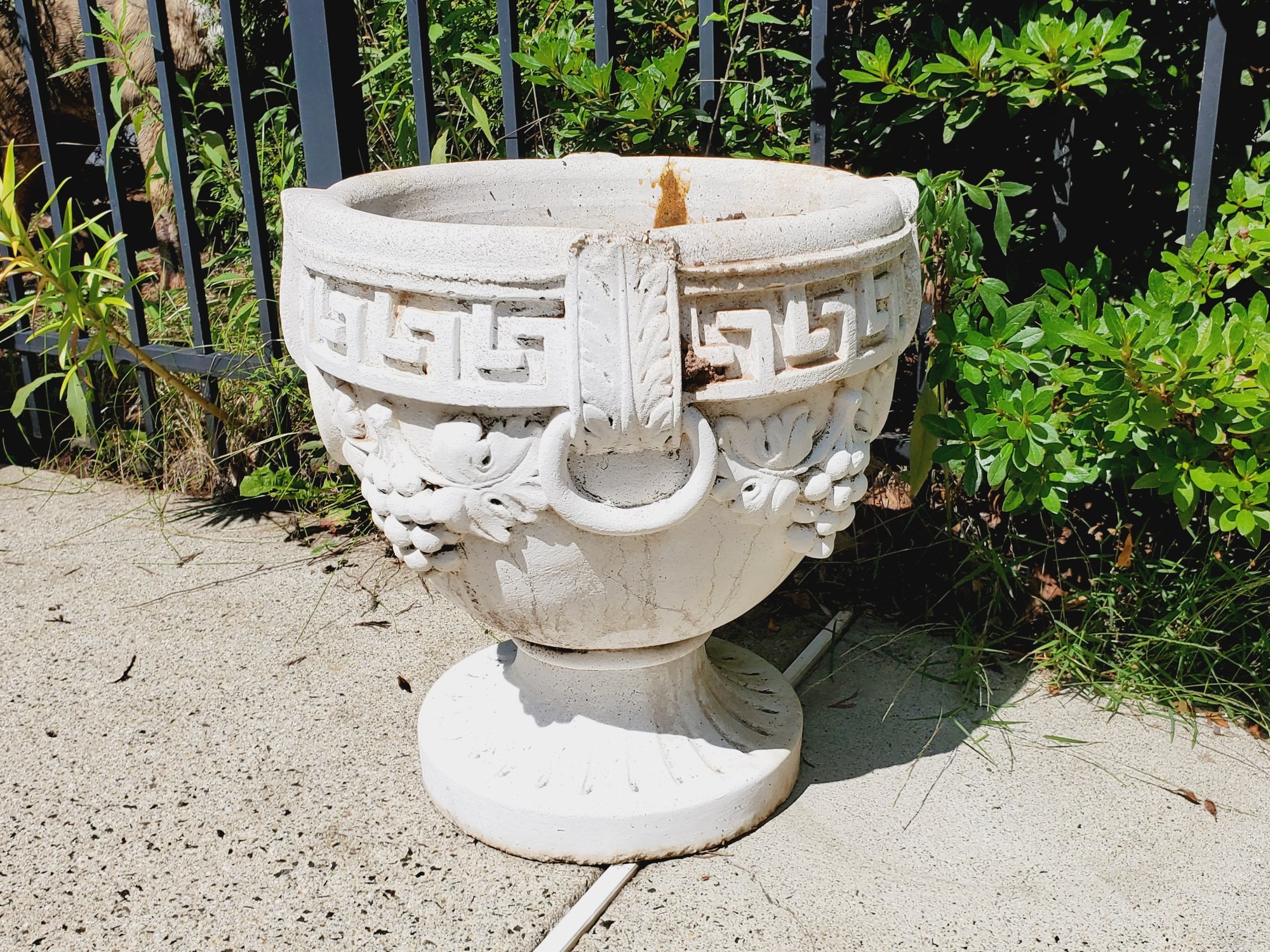 Concrete Grecian Grapes & Greek Key Design Motif Garden Patio Planter ...