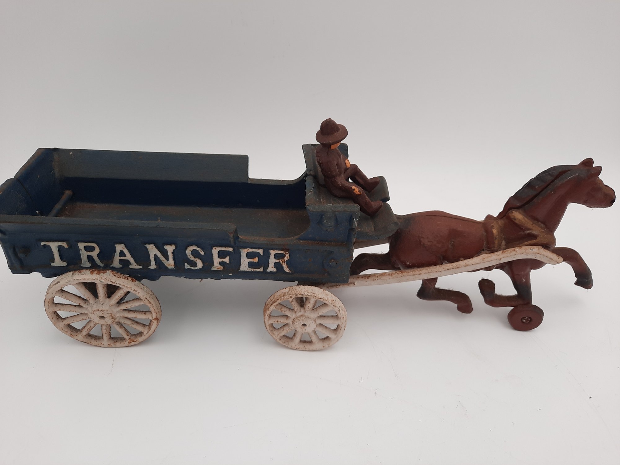 Vintage Cast Iron Toy 'TRANSFER' Wagon #1941835 | Auctionninja.com