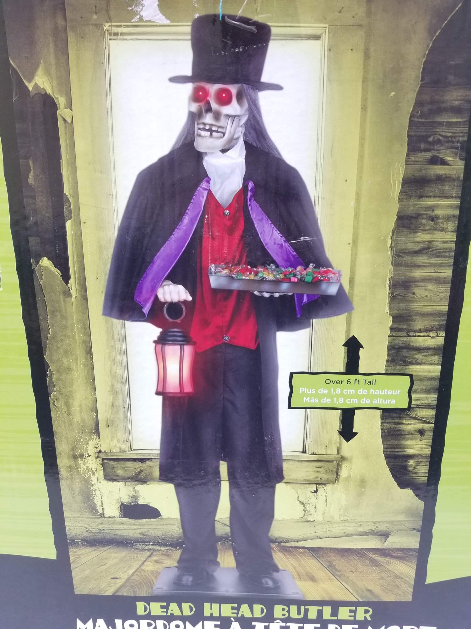 Halloween Dead Head Skeleton Butler Animated Life Size Animatronic Prop ...