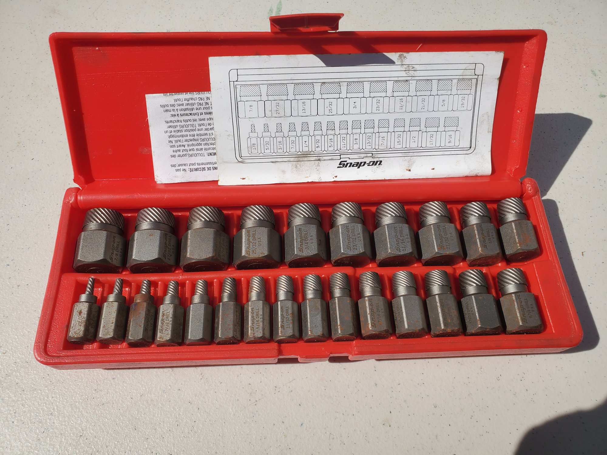 SNAP ON REX25A Screw Extractor Set - Complete #1961126 | Auctionninja.com