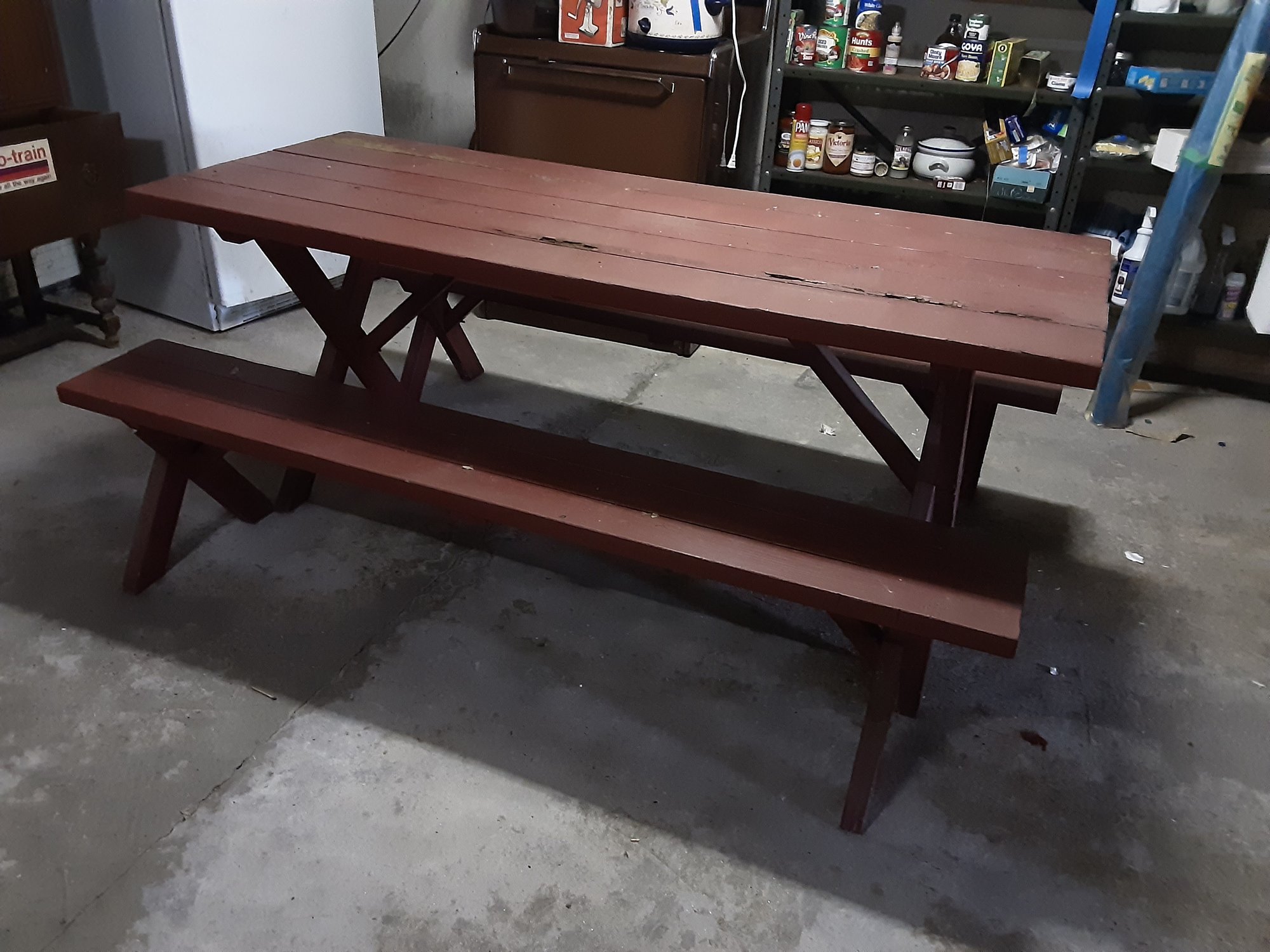 Solid Vintage Pic Nic Table And Benches #1967449 | Auctionninja.com