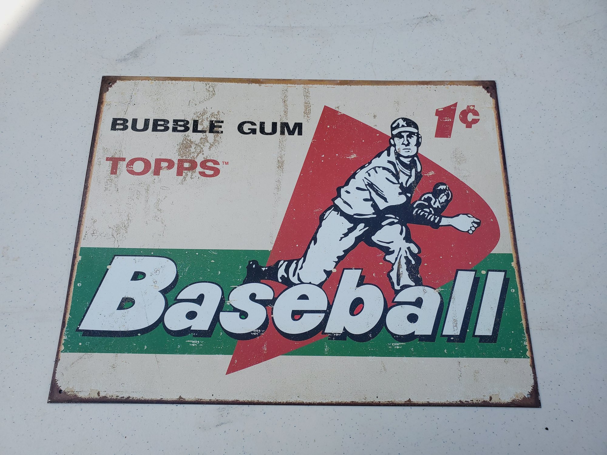Vintage Look TOPPS 1958 Baseball Cards Bubble Gum Metal Wall Sign ...