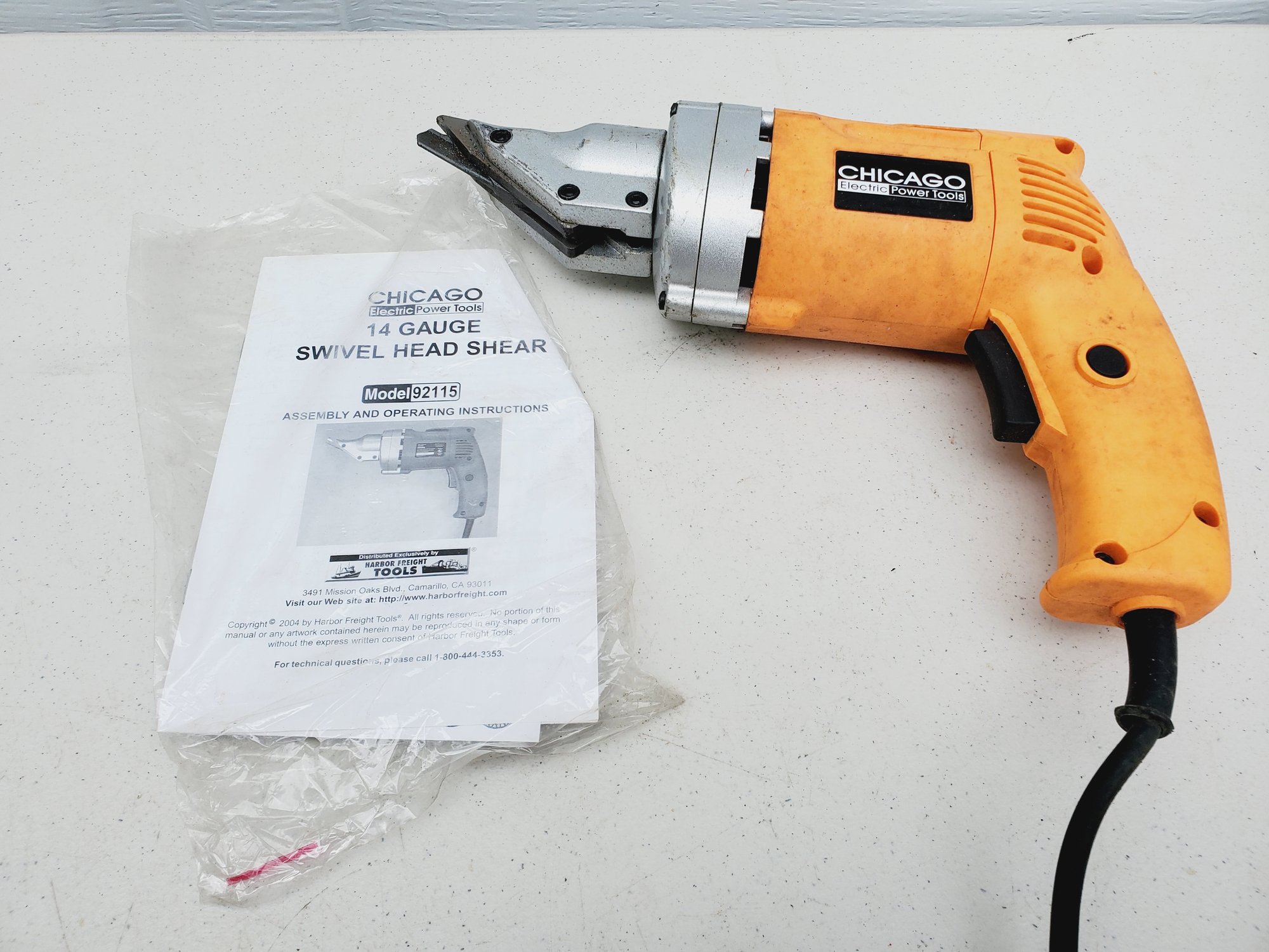 Chicago Electric Corded 14 Gauge Swivel Head Corded Shears - Model ...