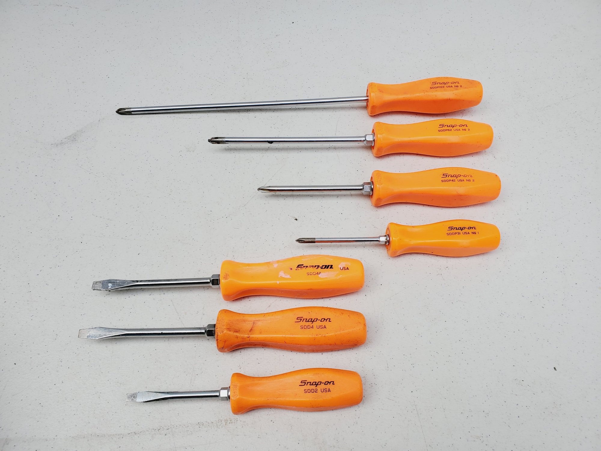 Snap On Tools Orange Handled Flat Head & Phillips Head Screwdrivers ...
